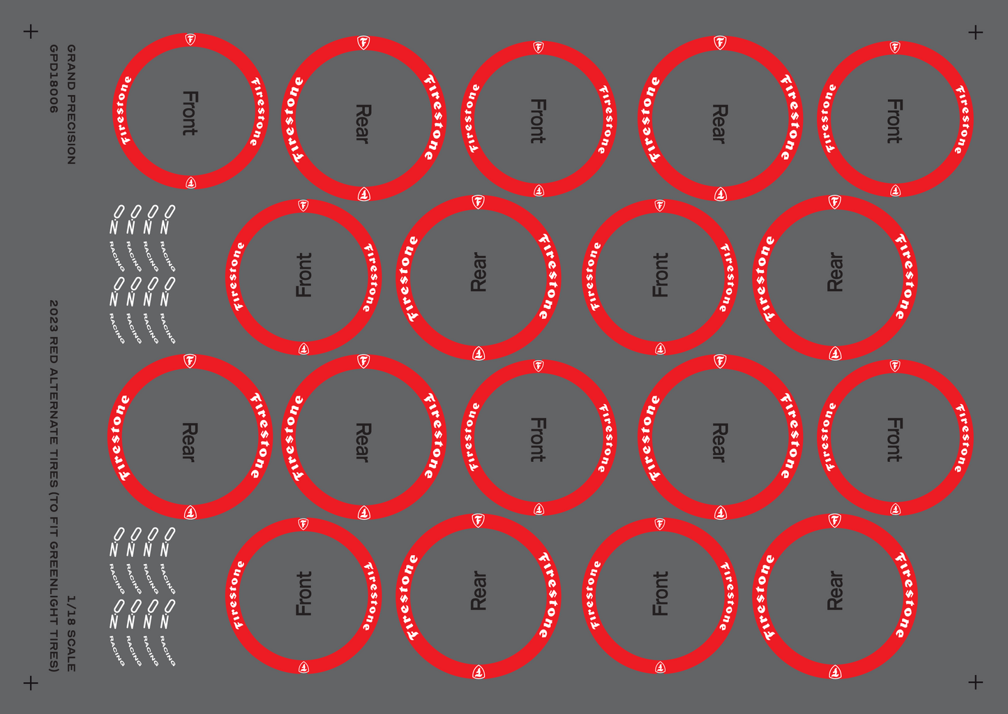 Grand Precision - 1/18 2023 Red Alternate Firestone Tire Decals – Print ...