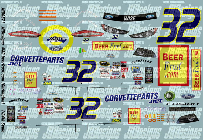 JH Designs Josh Wise 2015 CUP #32 beerfrost.com (Darlington Throwback ...