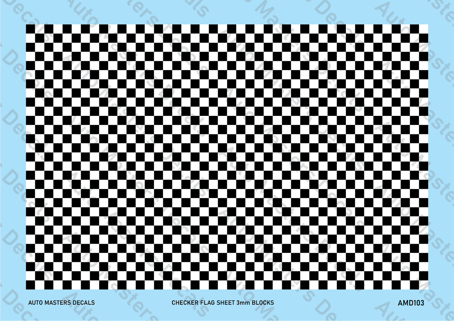 Auto Masters Decals Checkered Flag Sheet Decal Set 3mm Blocks – Print ...