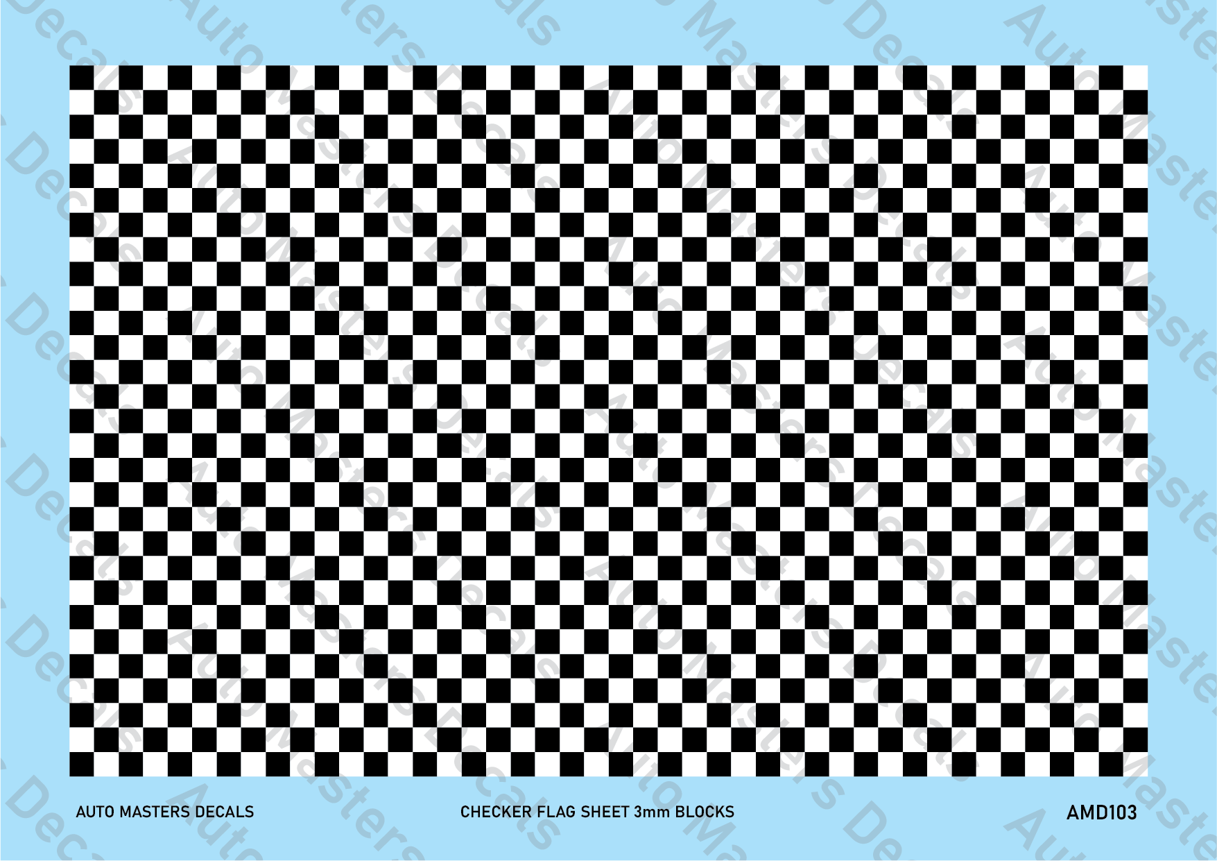 Auto Masters Decals Checkered Flag Sheet Decal Set 3mm Blocks – Print ...
