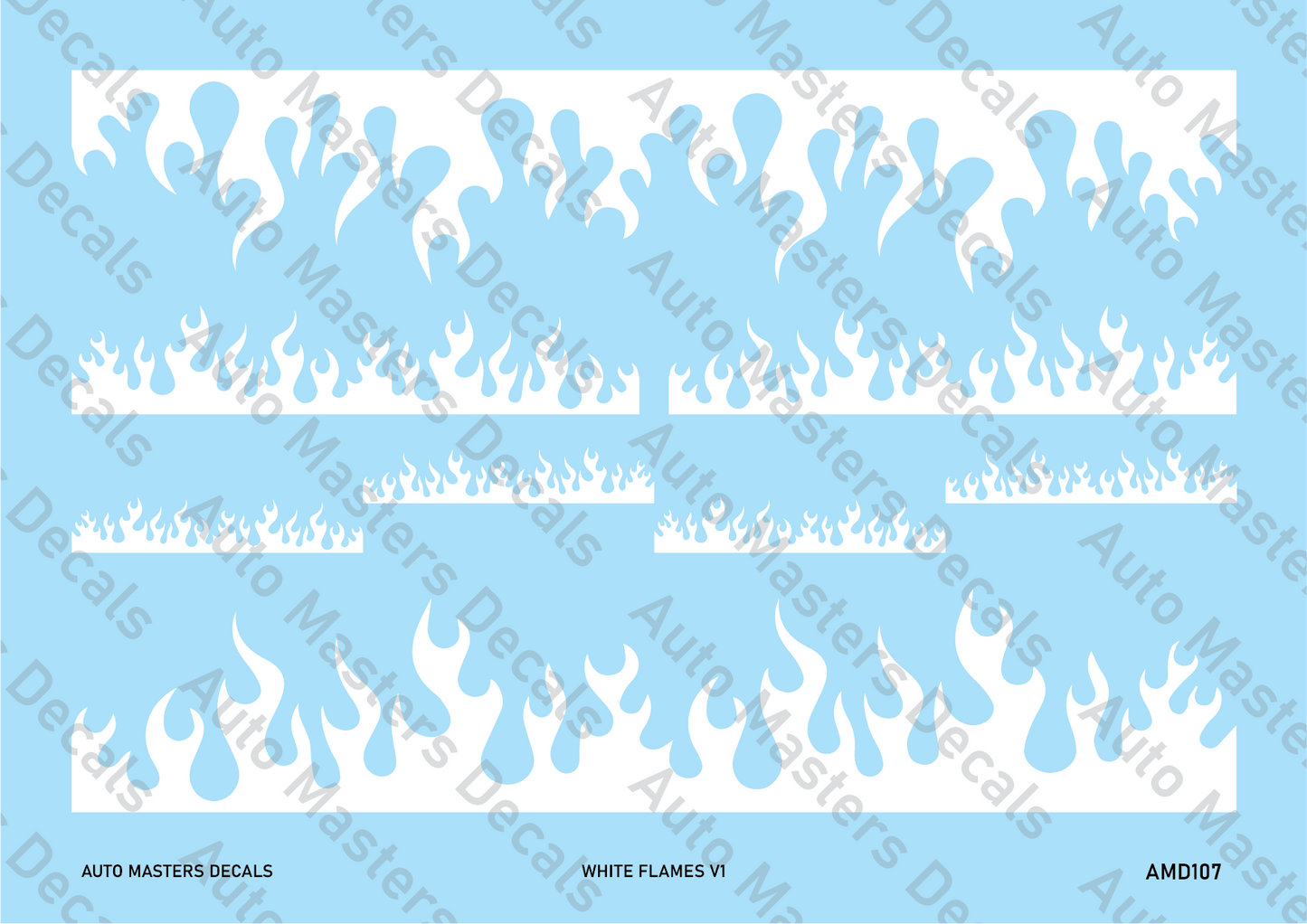 Auto Masters Decals White Flames V1 Decal Set – Print it Decals