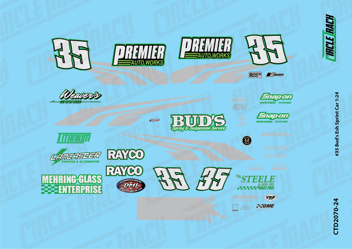 Circle Track Decals #35 Bud's Esh Sprint Car 1:24 – Print it Decals