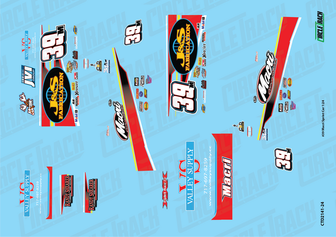 Circle Track Decals #39 Macri Acme Sprint Car 1:24 Decal Set – Print it ...