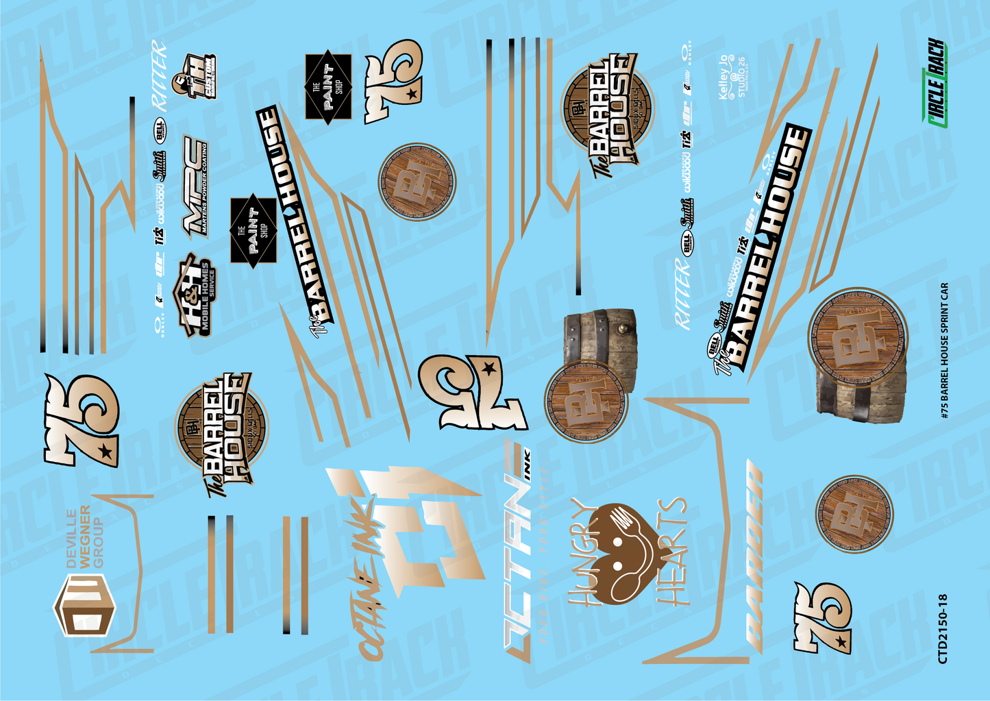 Circle Track Decals #75 Barrel House Sprint Car 1:18 Decal Set – Print ...