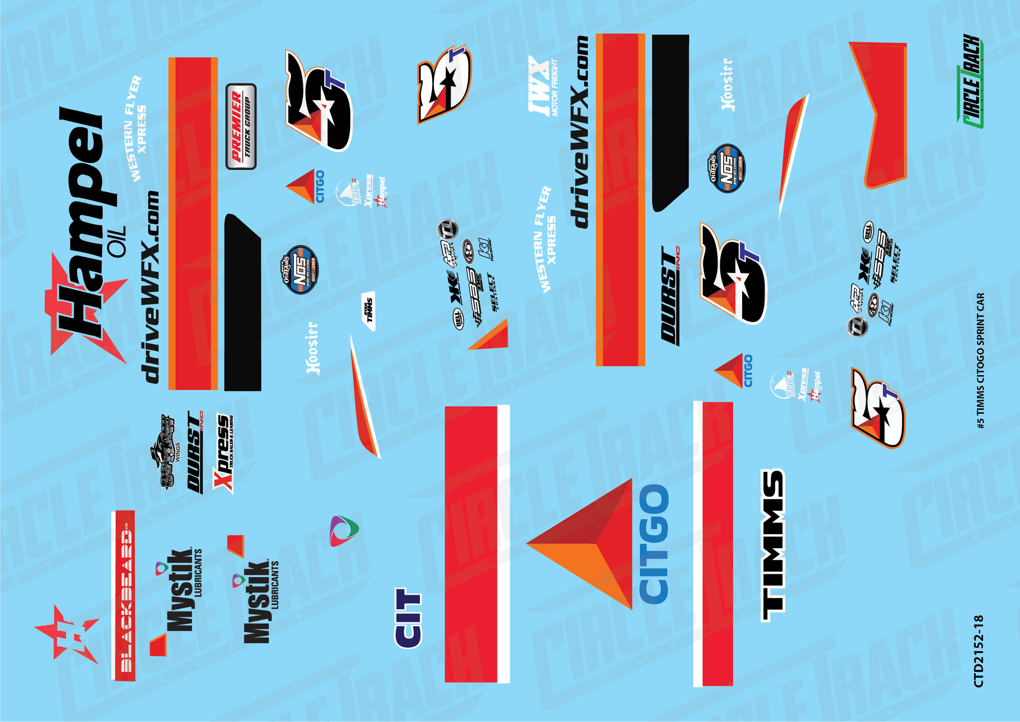 Circle Track Decals #5 Timms Citgo Sprint Car Decal Set 1:18 – Print it ...