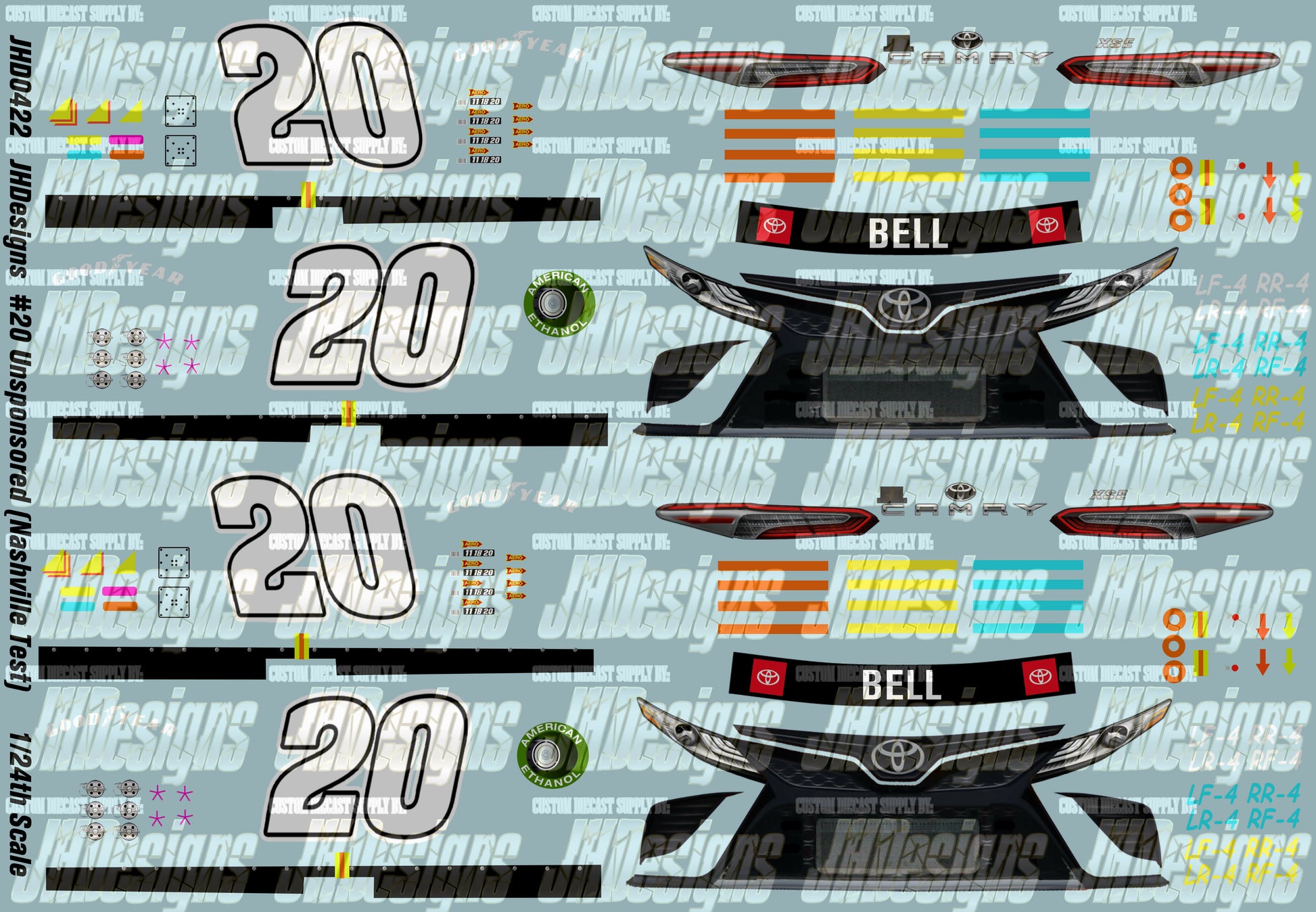 JH Designs Christopher Bell 2021 CUP #20 Unsponsored (Nashville Test ...