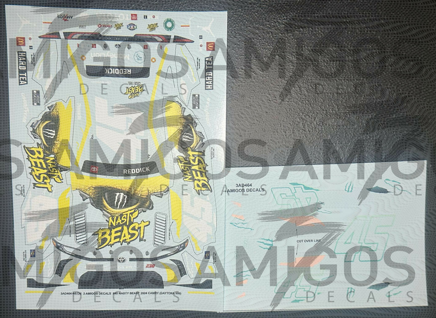3 Amigos Decals #45 NASTY BEAST 2024 CAMRY (DAYTONA 500) Decal Set 1:2 ...
