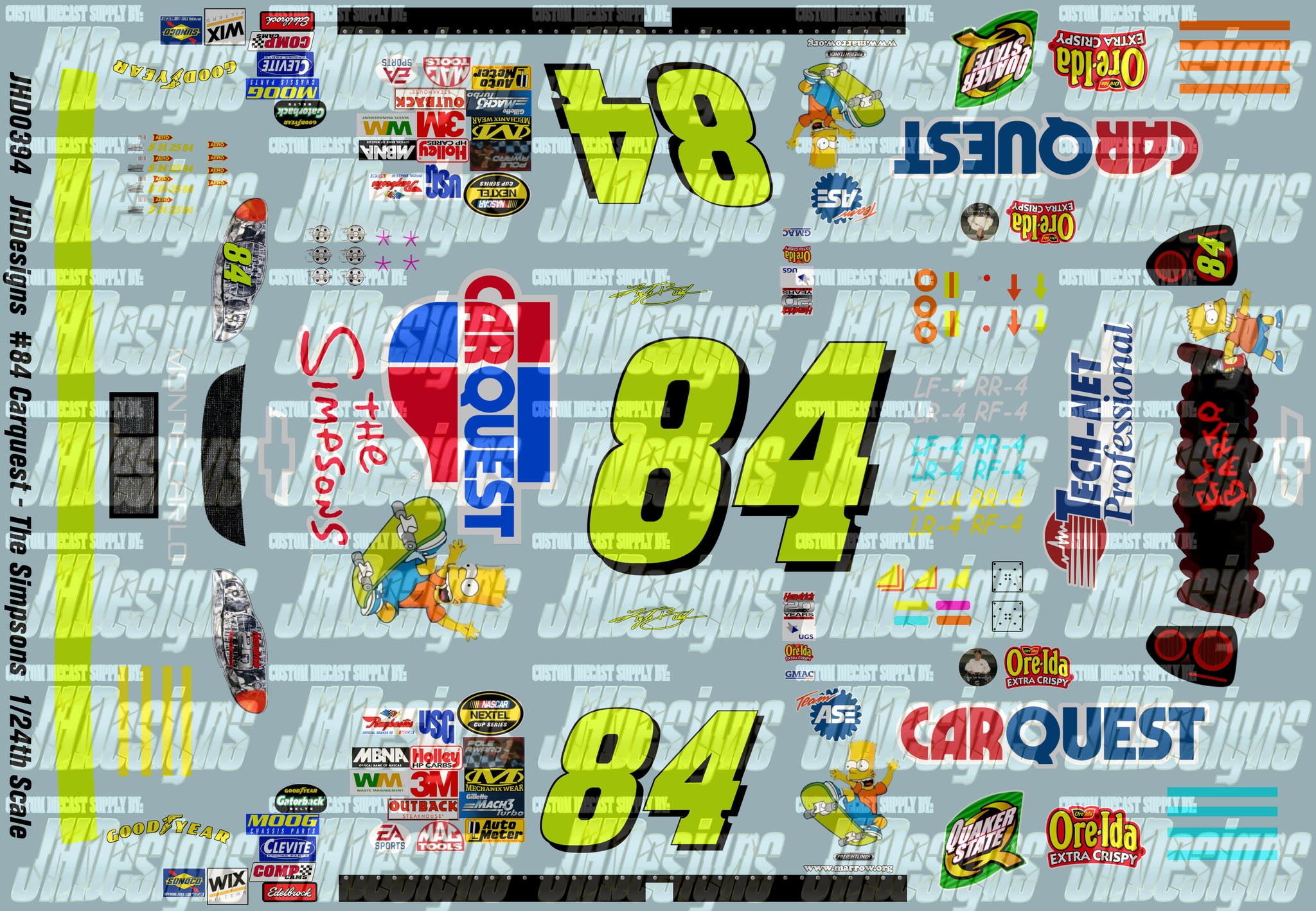 JH Designs Kyle Busch 2004 CUP #84 Carquest - The Simpsons (Rendered N ...
