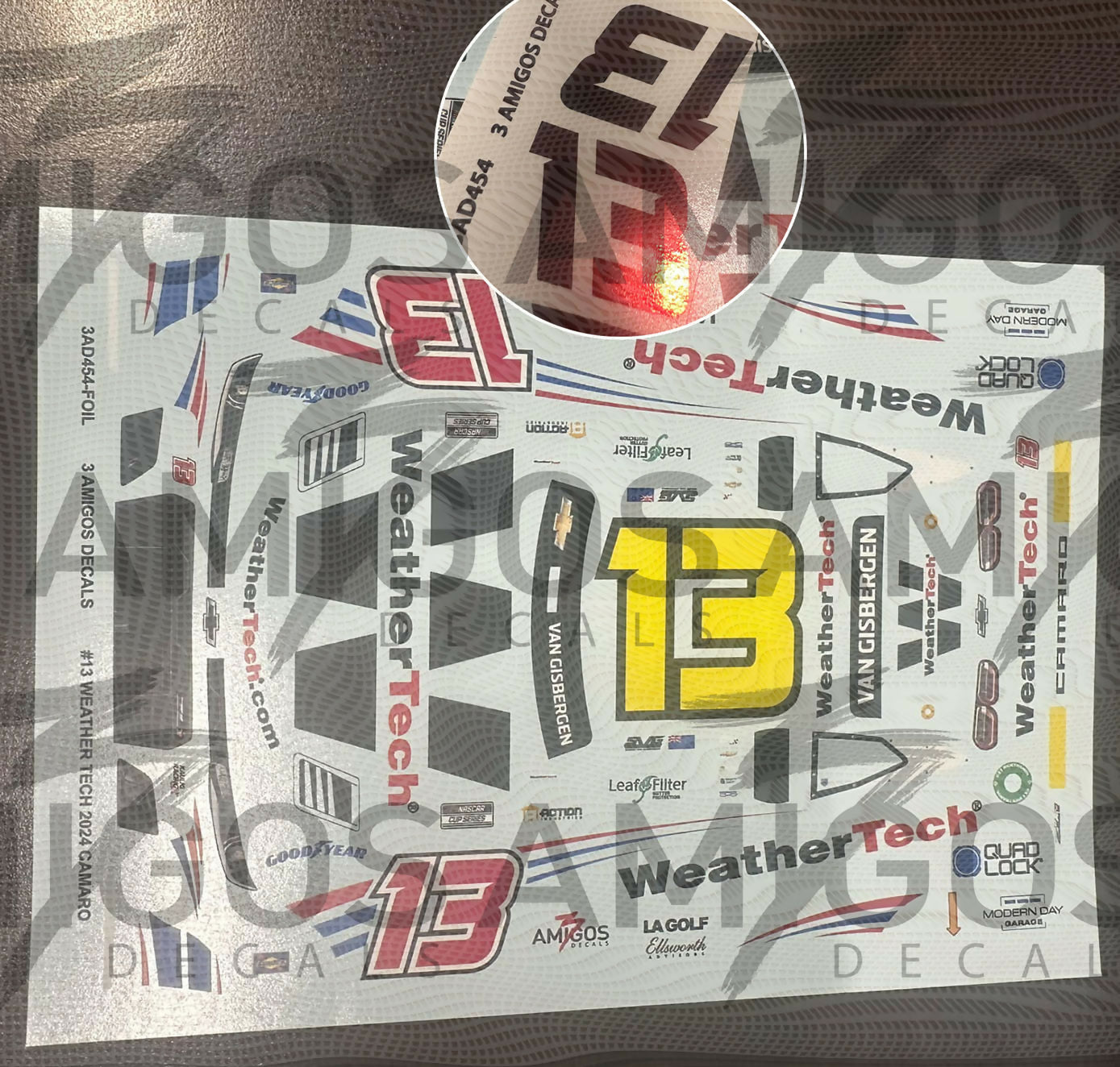 3 Amigos Decals #13 WEATHER TECH 2024 CAMARO (ROVAL) Decal Set 1:24 ...