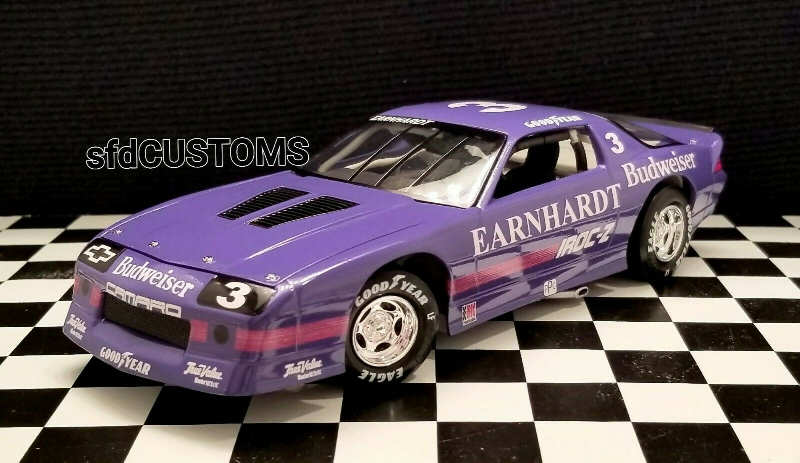 Retro Racing Design Dale Earnhardt IROC 1989 #3 Purple Chevrolet Camar ...