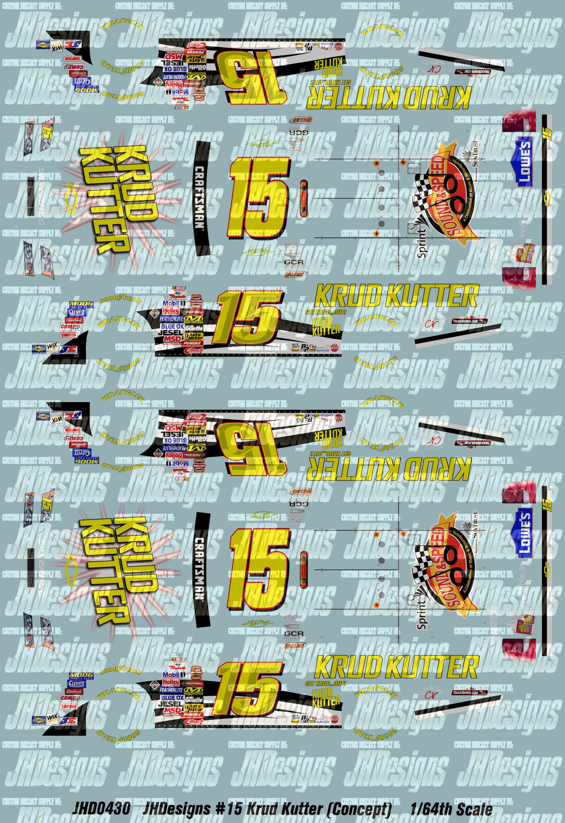 JH Designs Kyle Busch 2005 CTS #15 Krud Kutter (Concept Scheme) 1:64 R ...