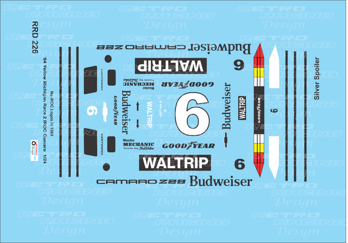 84 IROC DW Cleveland #6 Camaro – Print it Decals