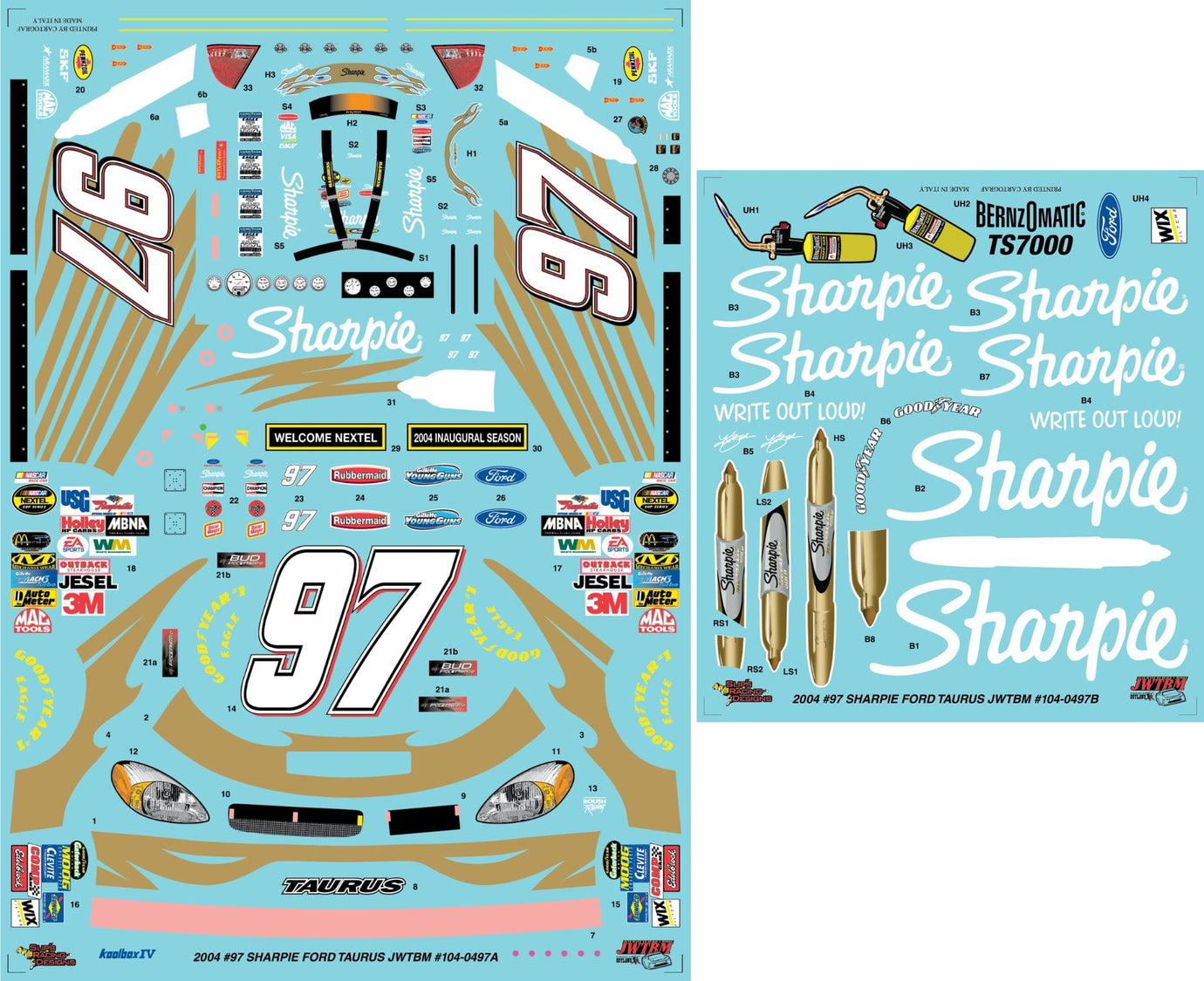 JWTBM 2023 #97 Sharpie Championship Ford Taurus Decal Set - JWTBM104-0 ...