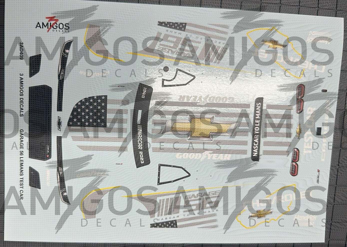 3 Amigos Decals GARAGE 56 LEMANS CAMARO TEST CAR Decal Set 1:24 – Print ...