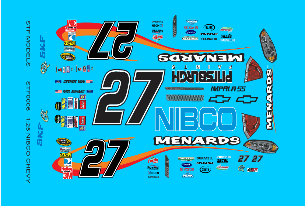 2011 #27 NIBCO Menards Chevy Paul Menard Brickyard 400 Winner – Print ...