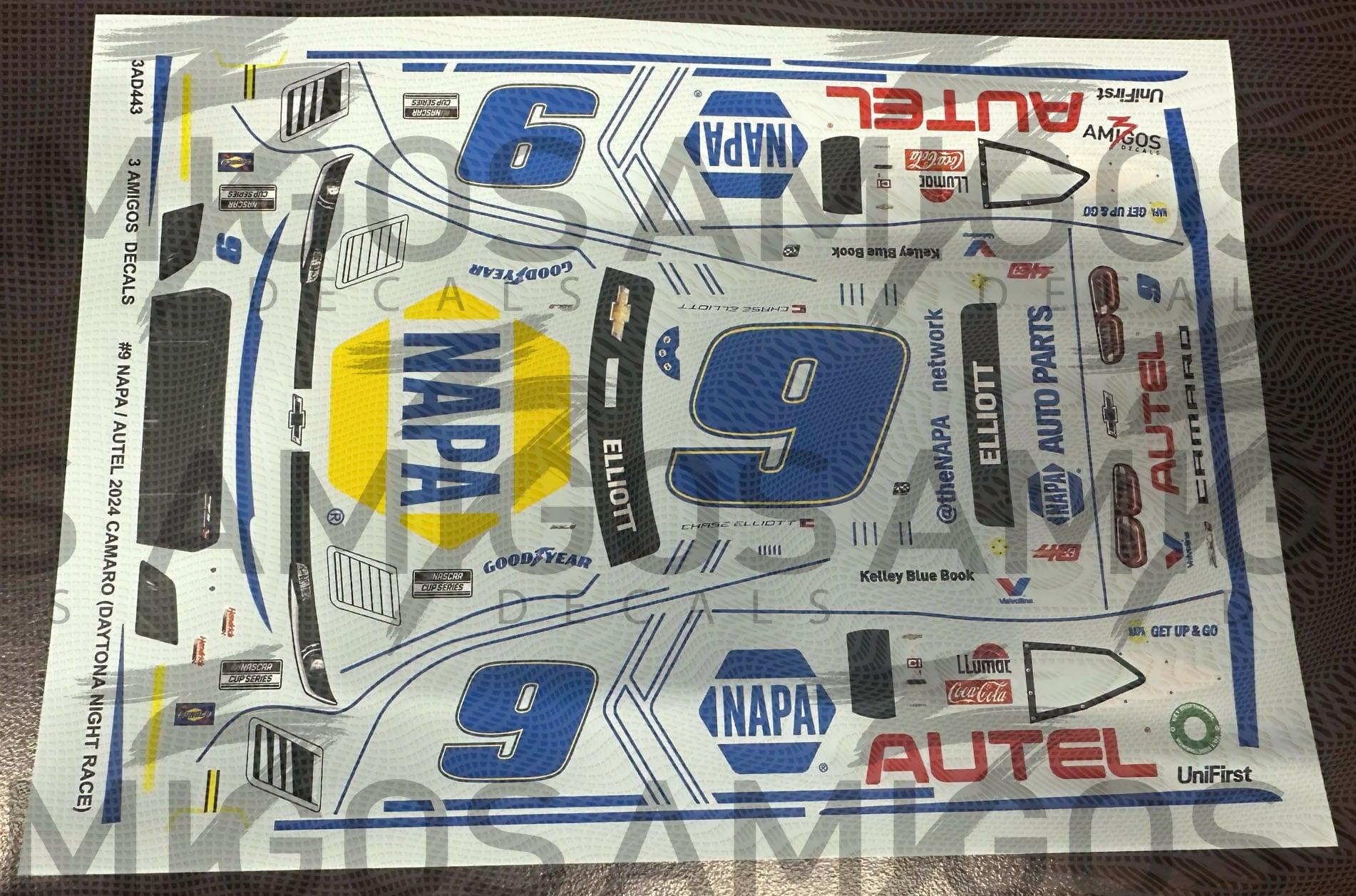 3 Amigos Decals #9 NAPA / AUTEL 2024 CAMARO (DAYTONA NIGHT RACE) Decal ...