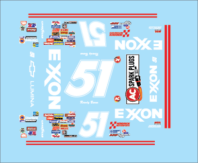 AH Designs Days of Thunder #51 Exxon Chevrolet Lumina NASCAR Rowdy Bur ...