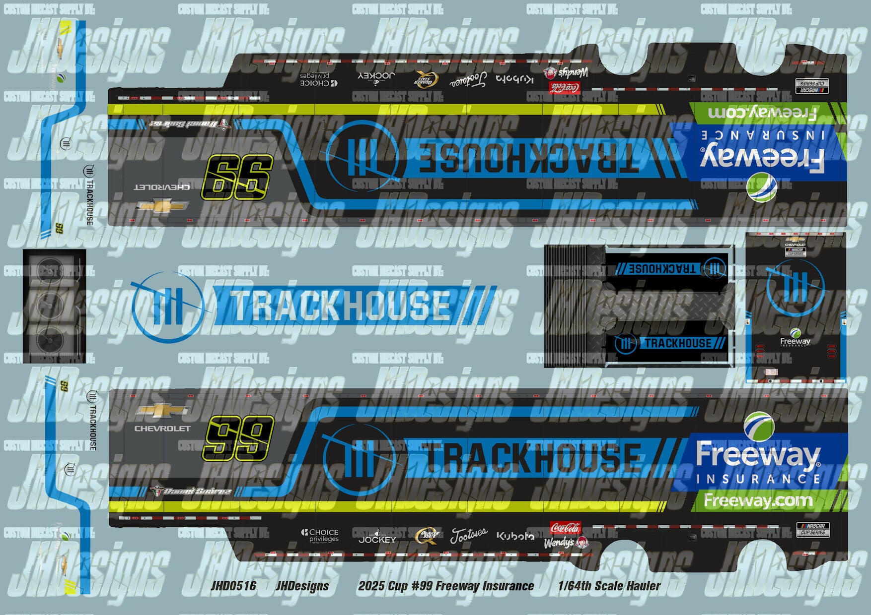 JH Designs Daniel Suarez 2025 CUP #99 Freeway Insurance - Trackhouse R ...