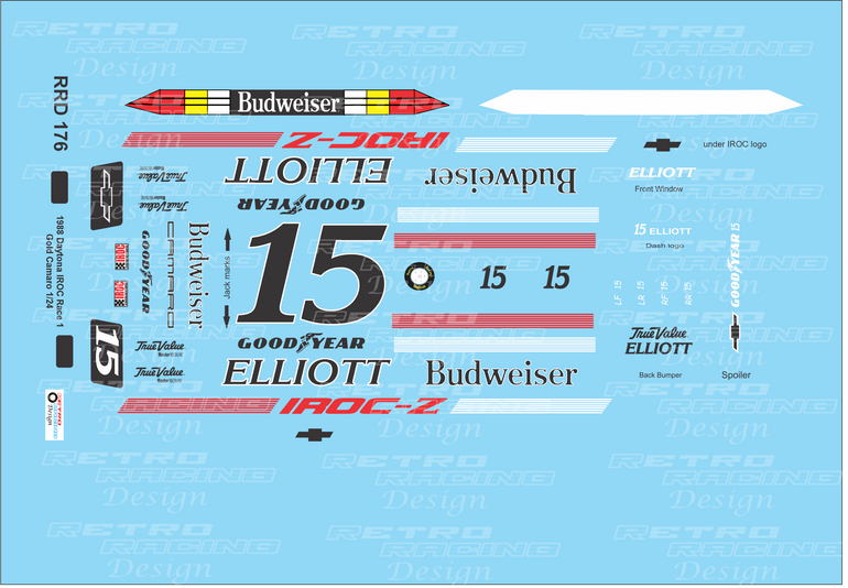 Retro Racing Design: 1/24 Scale IROC Waterslide Decals – Print it Decals