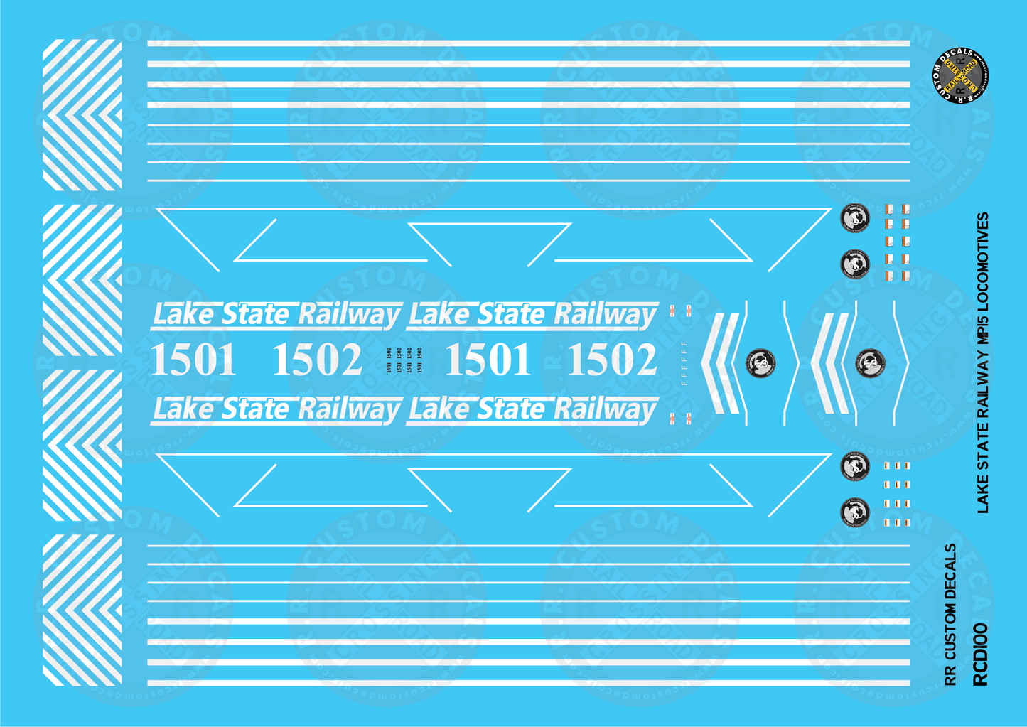 RR Custom Decals HO Scale Lake State Railway EMD MP15 Locomotives Deca ...