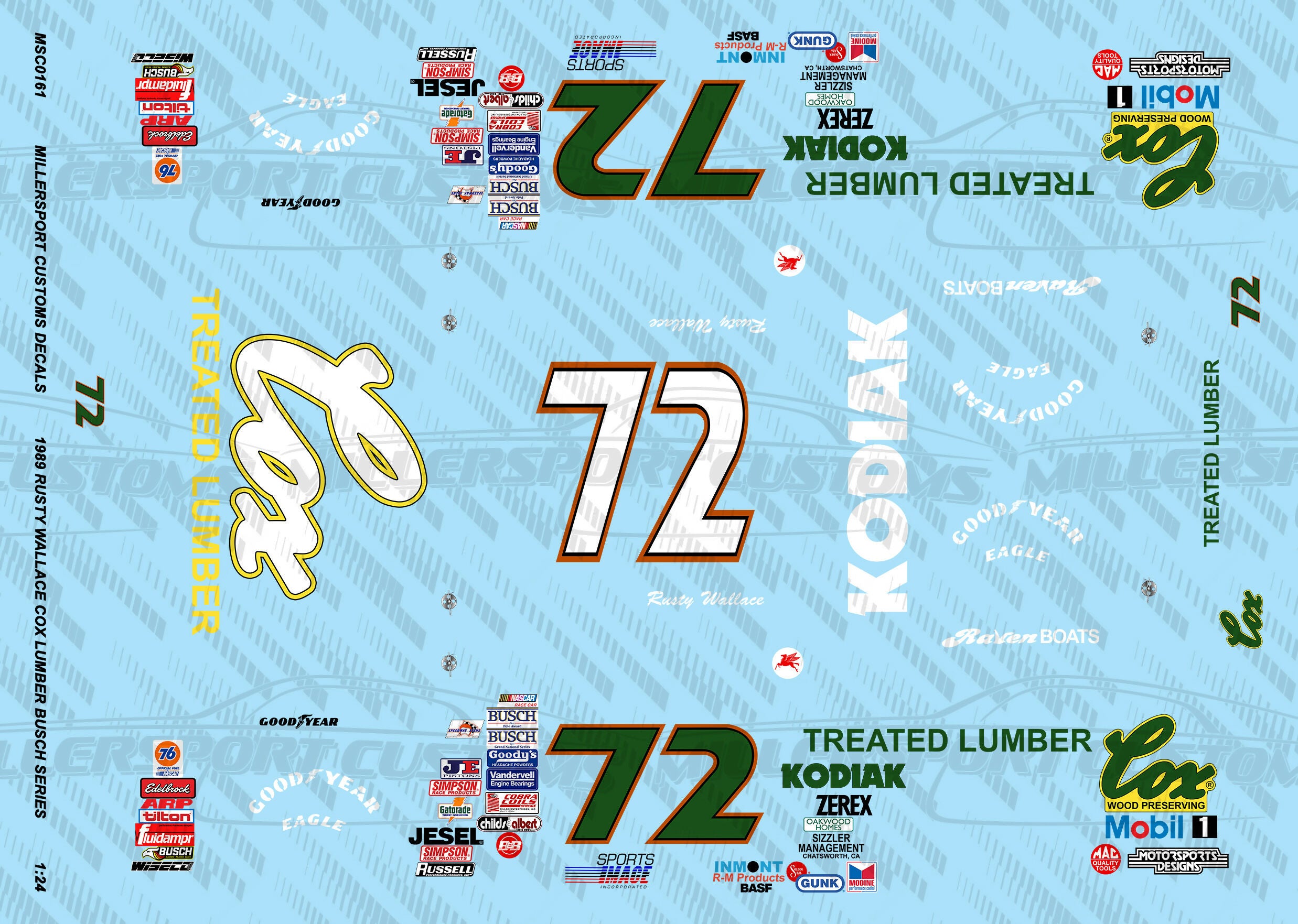 Millersport Customs 1989 Rusty Wallace Cox Lumber Busch Series 1/24 De ...