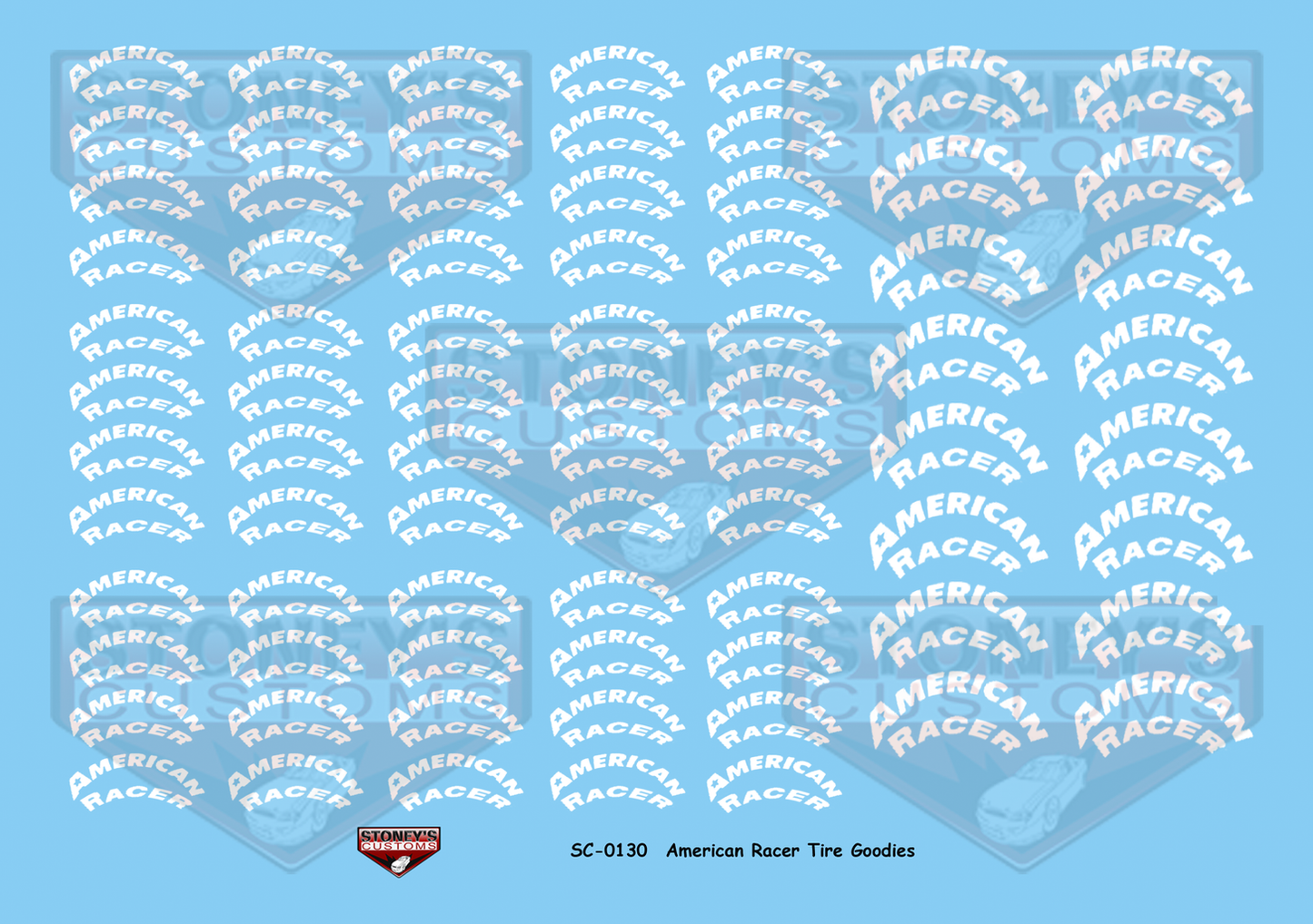 Stoney's Customs American Racer White Tire Goodies 1:24 Decal Set – Print it Decals