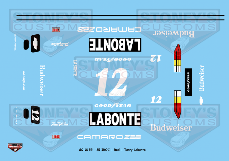 Stoney's Customs IROC Decals in 1:24 Scale – Print it Decals