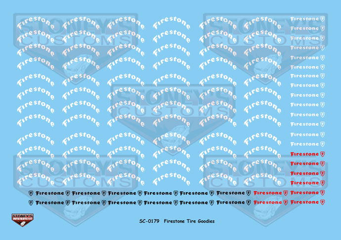 Stoney's Customs Firestone Tire Goodies 1:24 Decal Set – Print it Decals