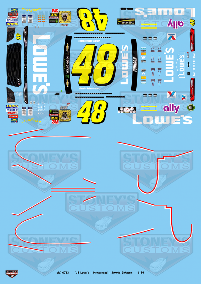 Stoney's Customs 2018 #48 Lowe's - Homestead - Jimmie Johnson 1:24 Dec ...