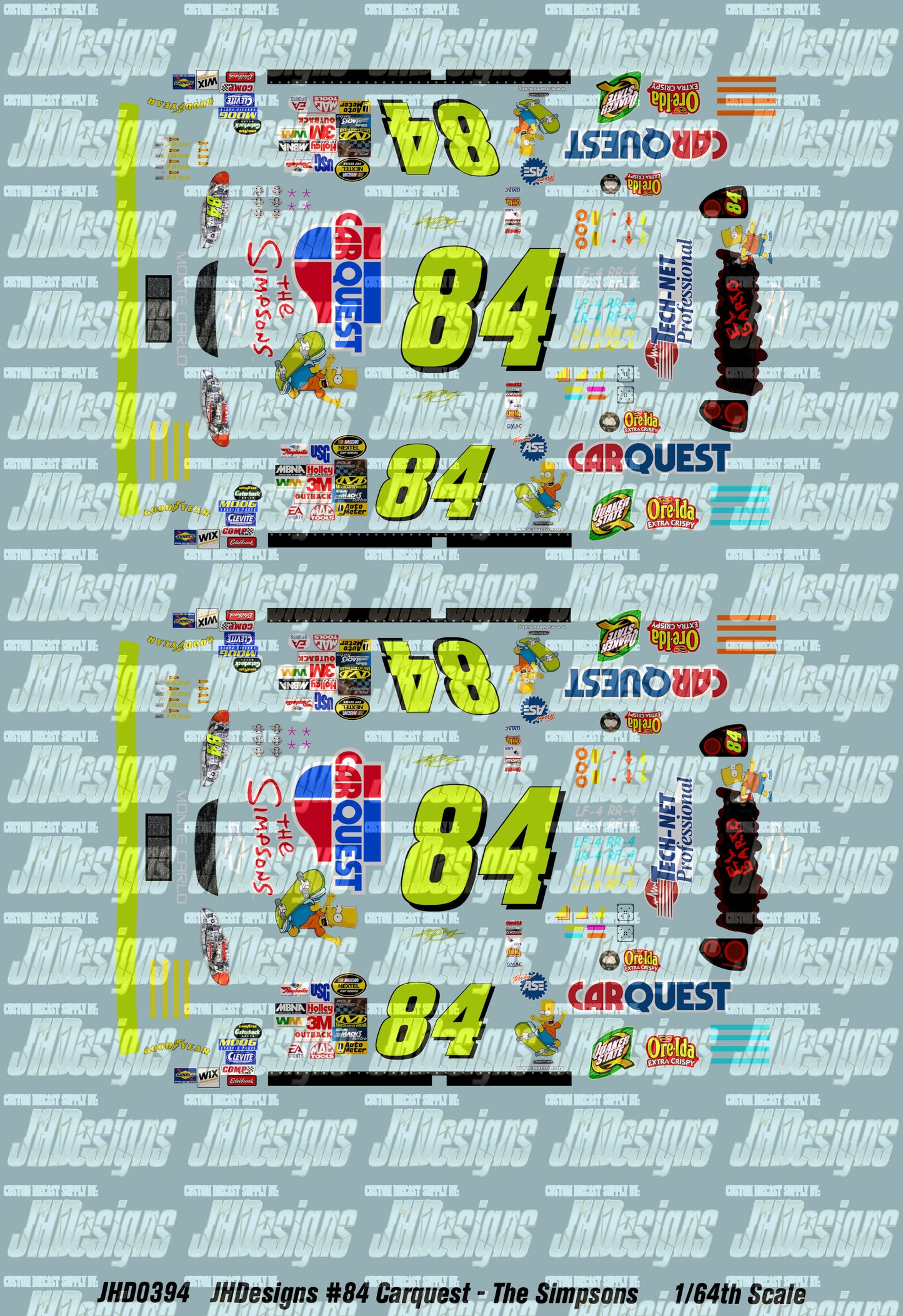 JH Designs Kyle Busch 2004 CUP #84 Carquest - The Simpsons (Rendered N ...