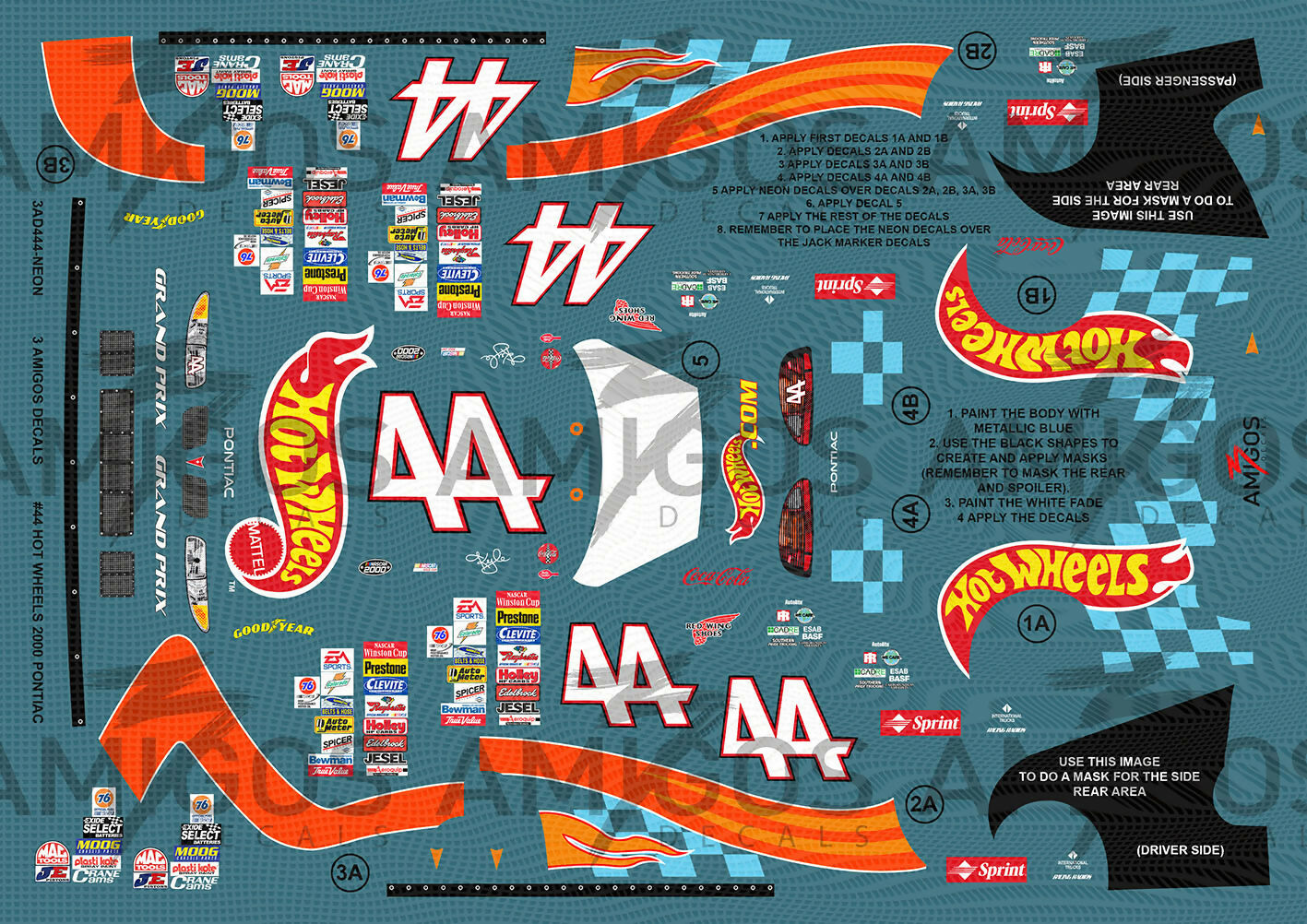 3 Amigos Decals #44 HOT WHEELS 2000 PONTIAC Decal Set 1:24 – Print it ...