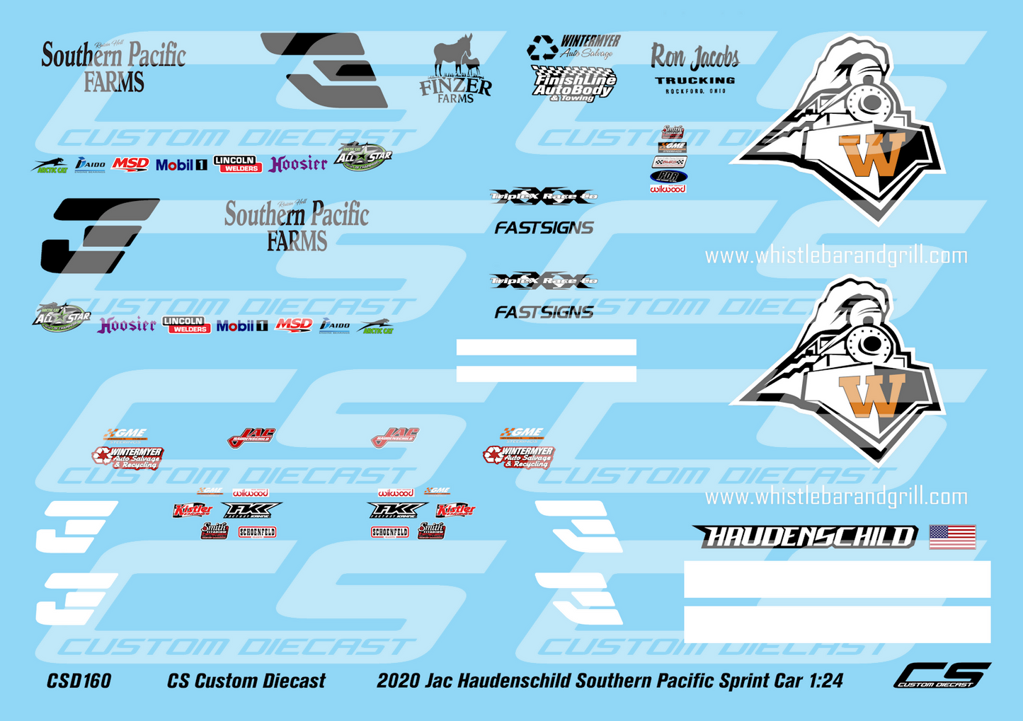 CS Custom Diecast 2020 Jac Haudenschild Southern Pacific Sprint Car 1 ...