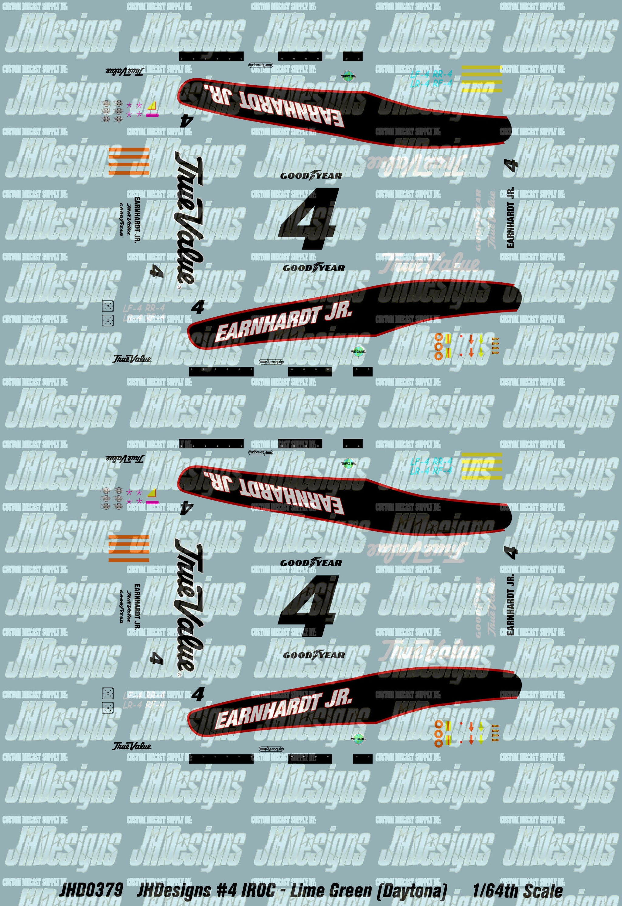 JH Designs Dale Earnhardt Jr 1999 IROC #4 Lime Green (Daytona) 1:64 Ra ...
