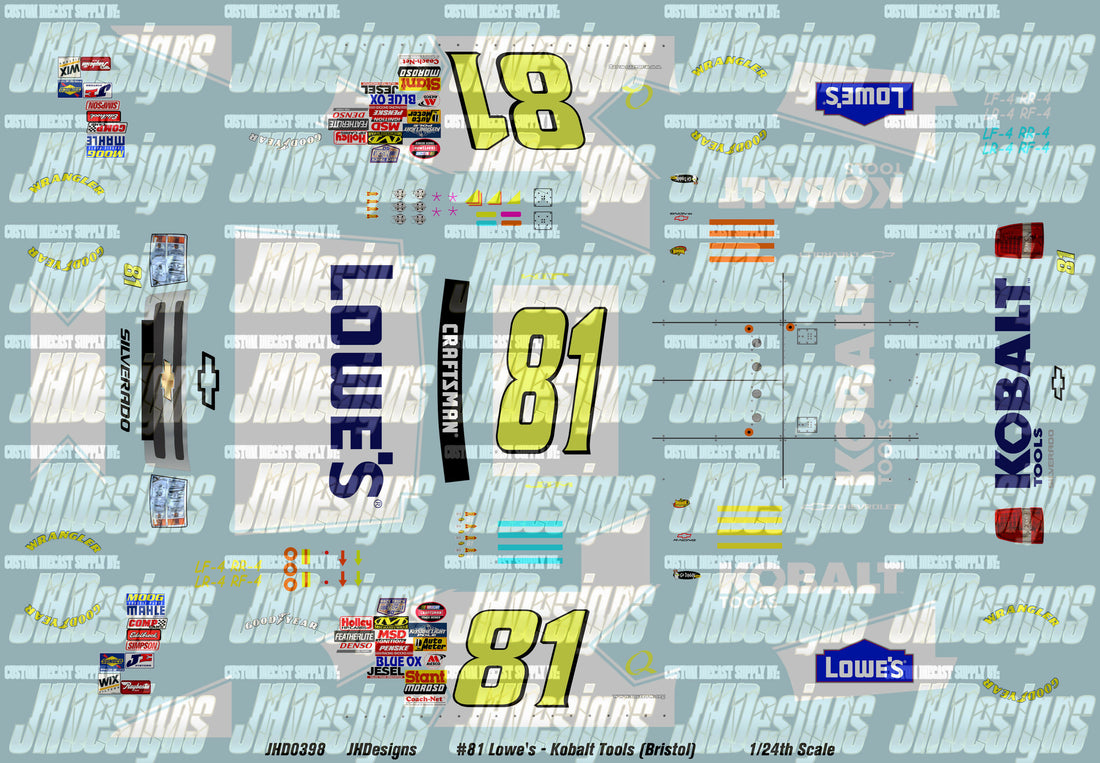 JH Designs Jimmie Johnson 2008 CTS #81 Lowe's - Kobalt Tools (Bristol ...