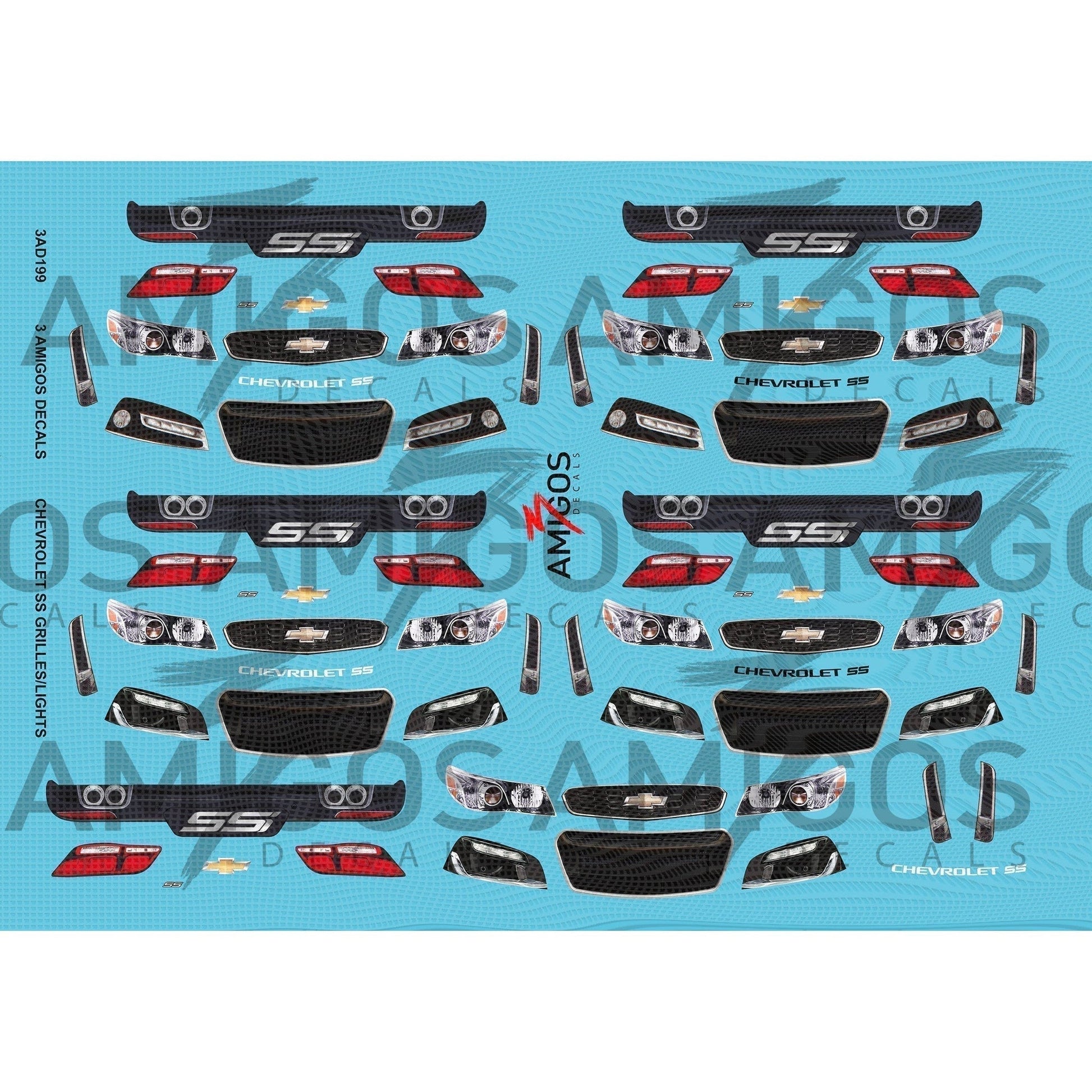 3 Amigos Decals Chevrolet SS Grilles and lights Decal Set 1:24 – Print ...