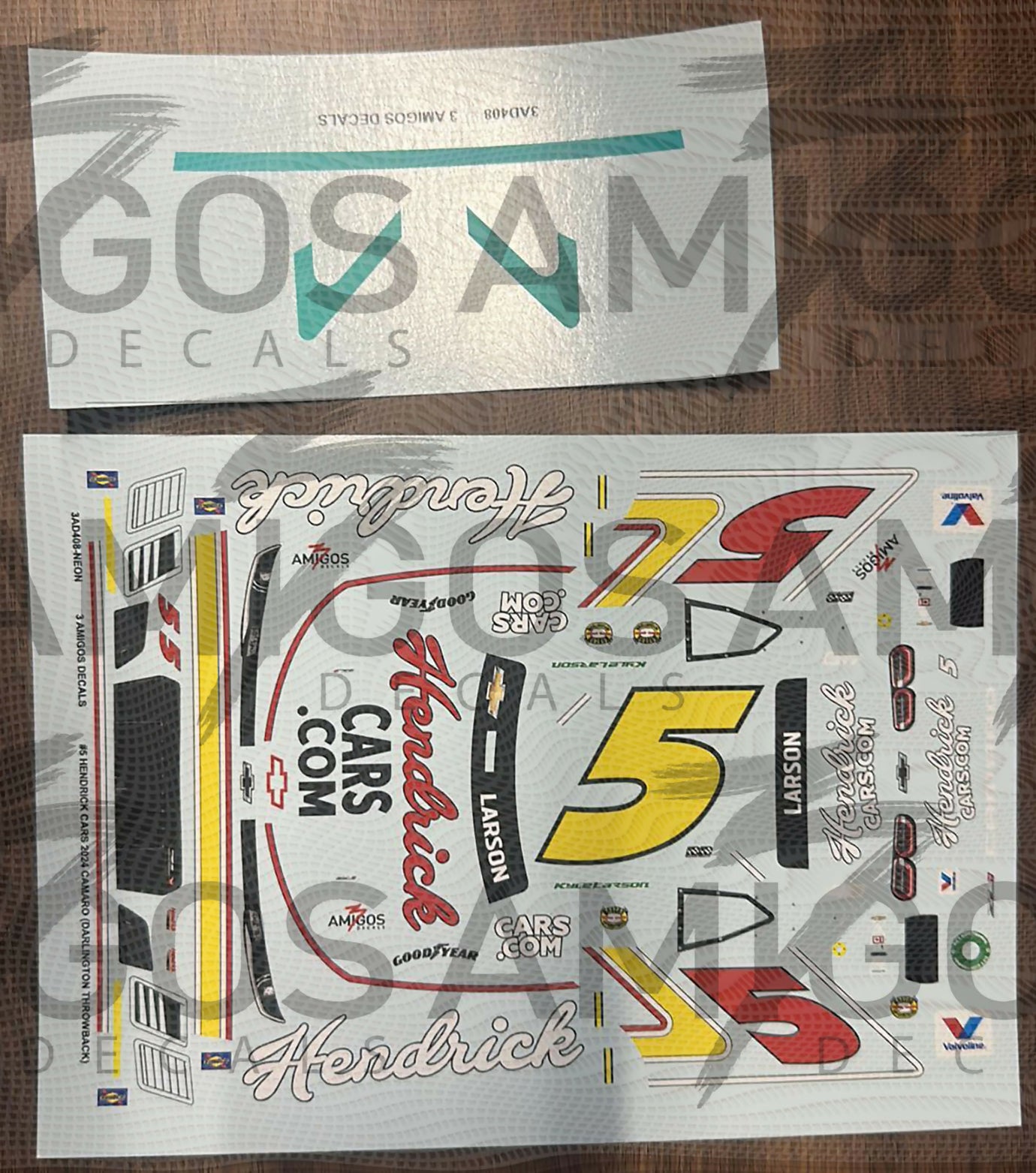 3 Amigos Decals #5 HENDRICK CARS 2024 CAMARO DARLINGTON THROWBACK Deca ...