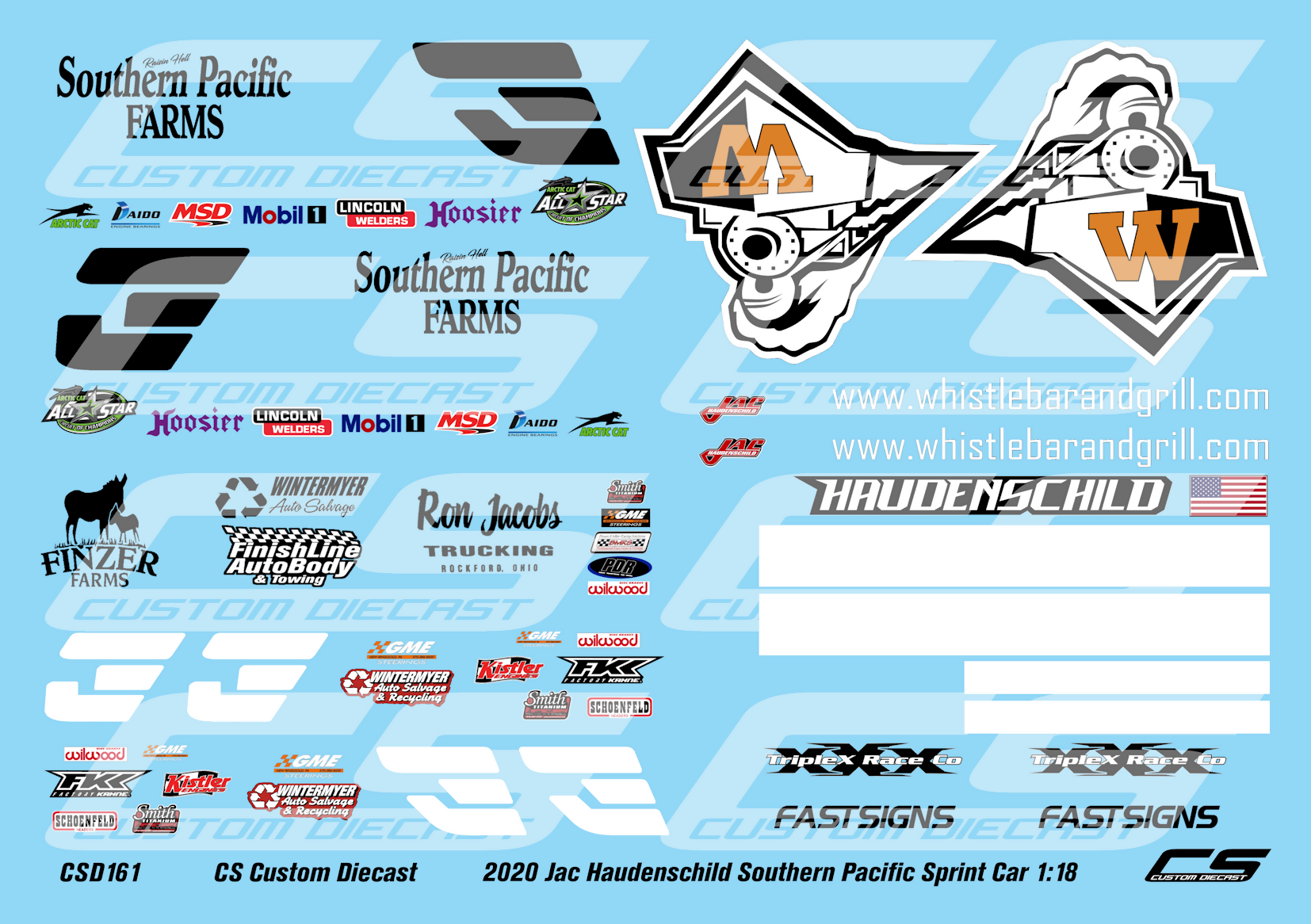 CS Custom Diecast 2020 Jac Haudenschild Southern Pacific Sprint Car 1 ...