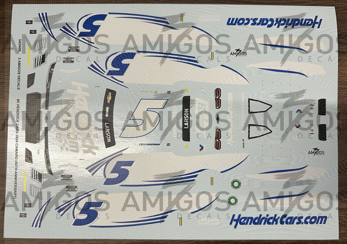 3 Amigos Decals #5 HENDRICK CARS HMS 40TH ANNIVERSARY 2024 CAMARO 1:24 ...