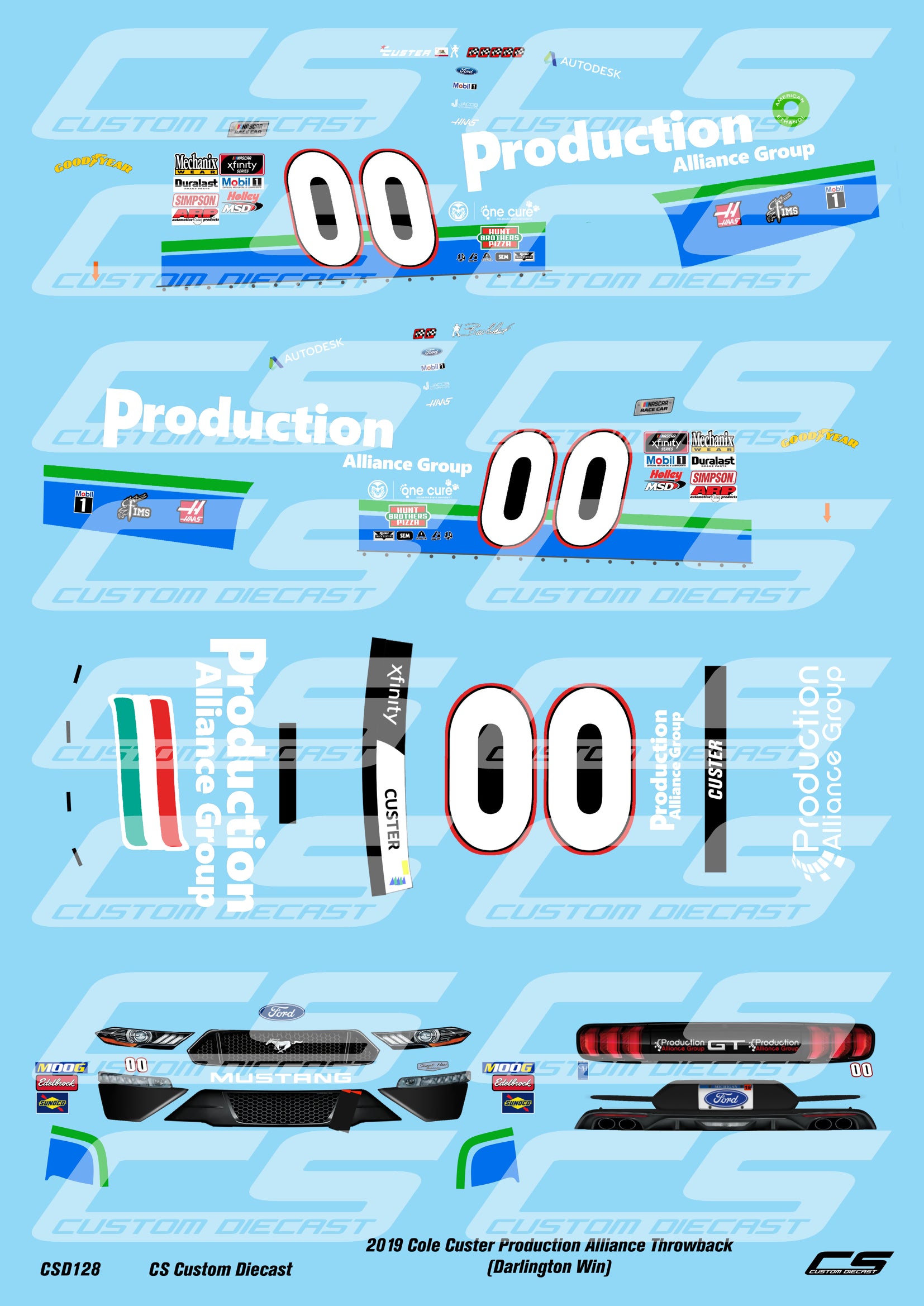 CS Custom Diecast 2019 Cole Custer Darlington Throwback – Print it Decals