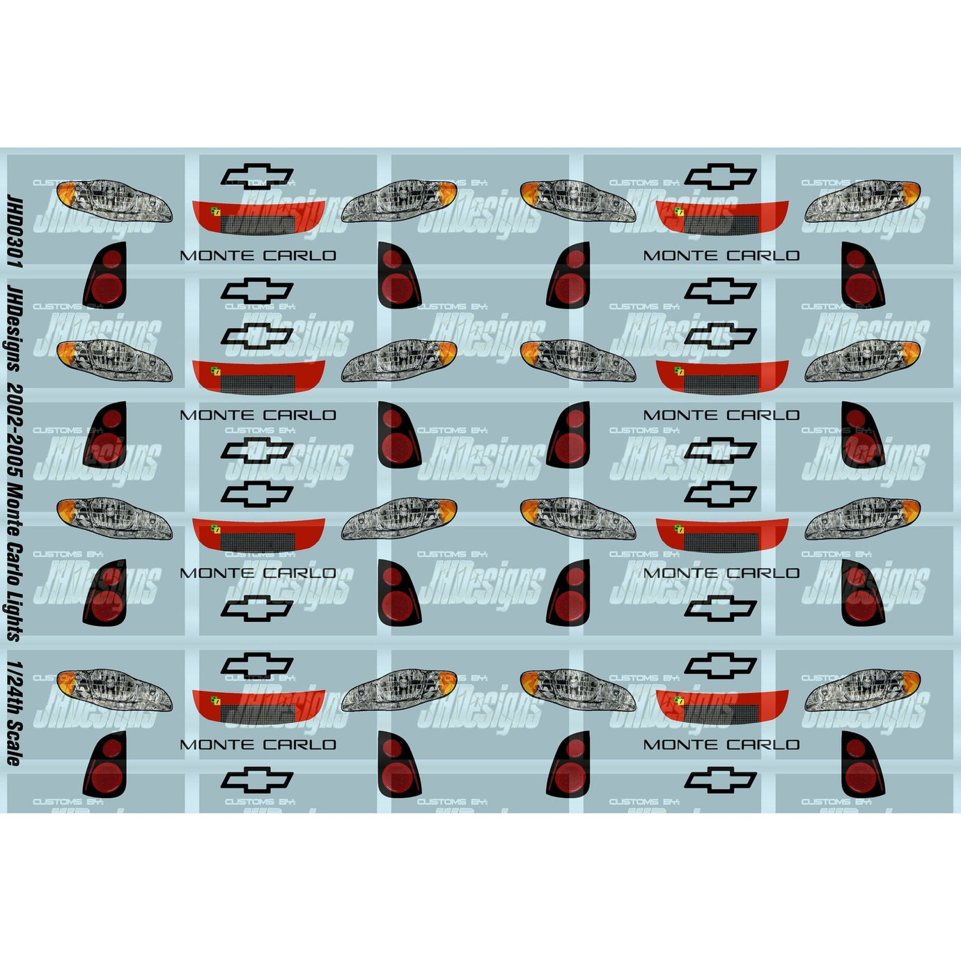 JH Designs 2002-2004 Chevrolet Monte Carlo - Headlights and Tail Light ...