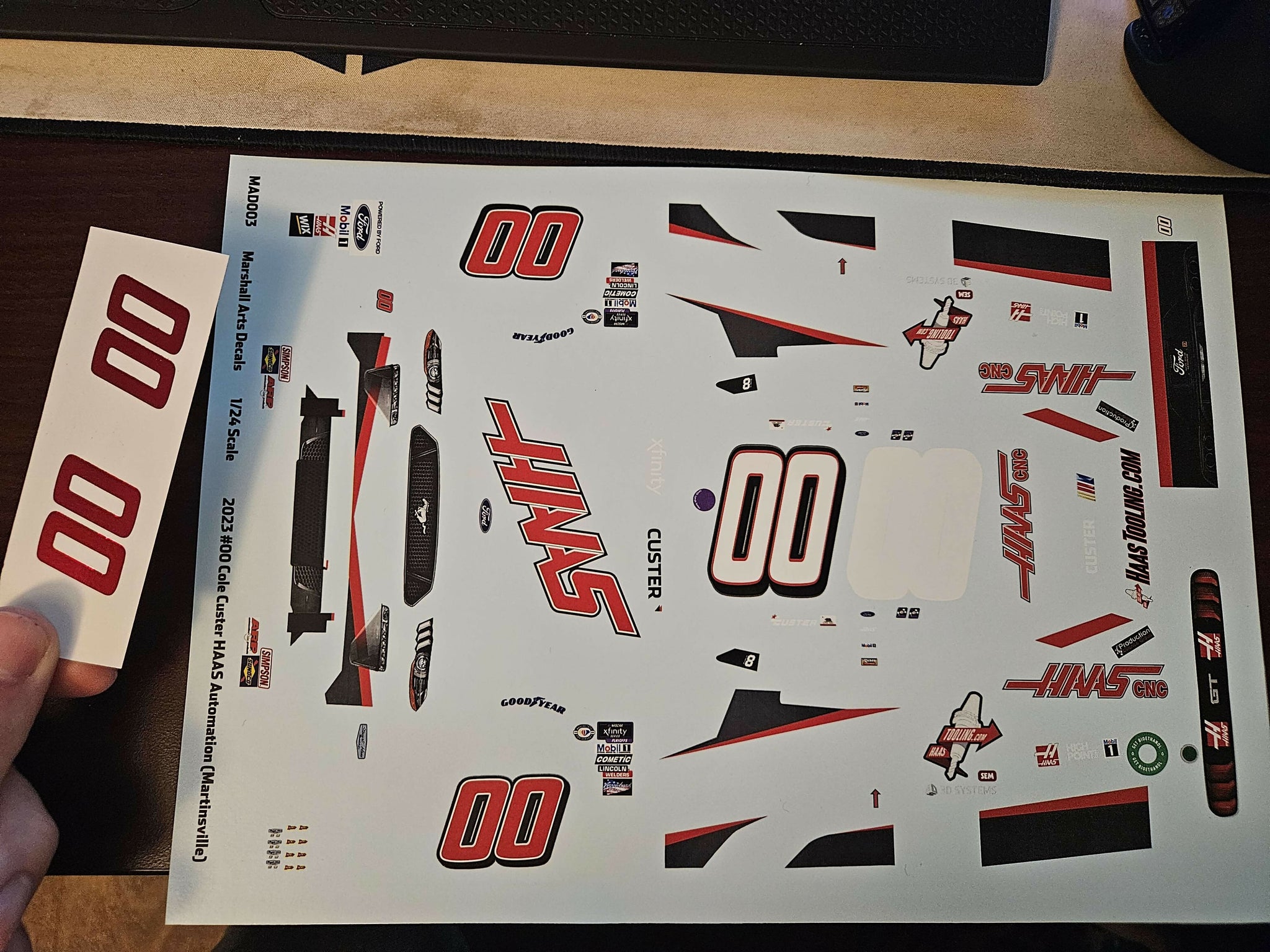 Marshall Arts 2023 #00 Cole Custer HAAS Automation Ford Mustang (Marti ...