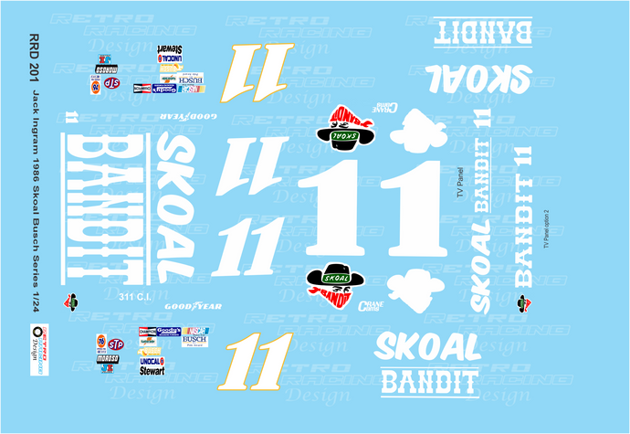Skoal Bandit #11 Jack Ingram '86 Green 1/24 – Print it Decals