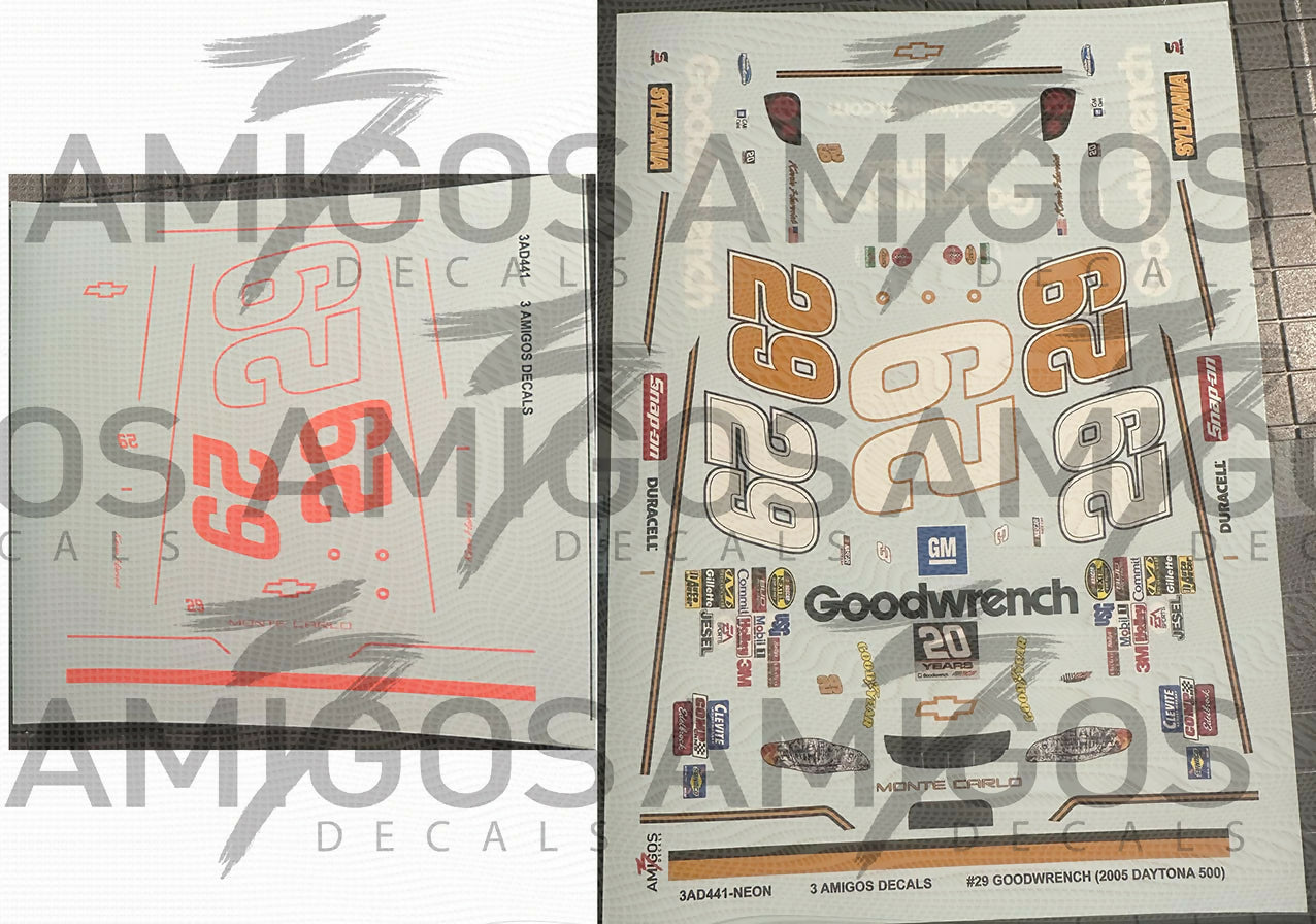 3 Amigos Decals #29 GOODWRENCH MONTE CARLO (2005 DAYTONA 500) Decal Se ...