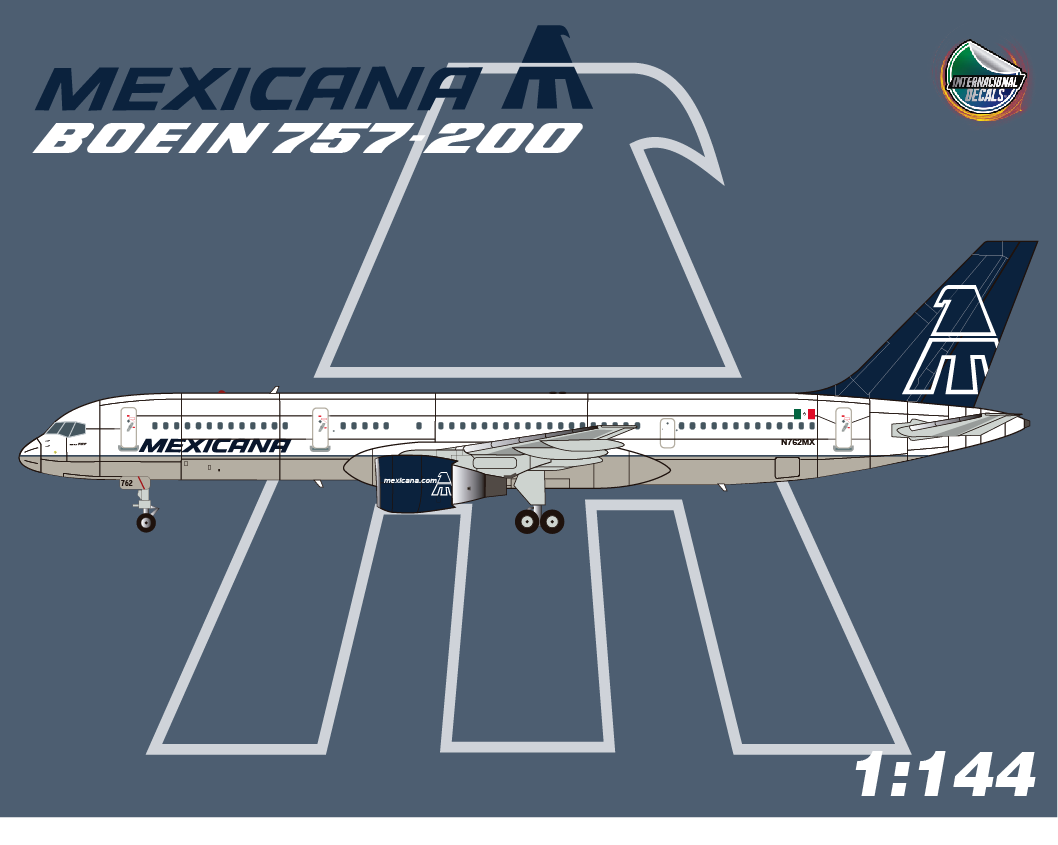 Internacional Decals 1/144 Mexicana Azul Boeing 757 Decal Set – Print ...
