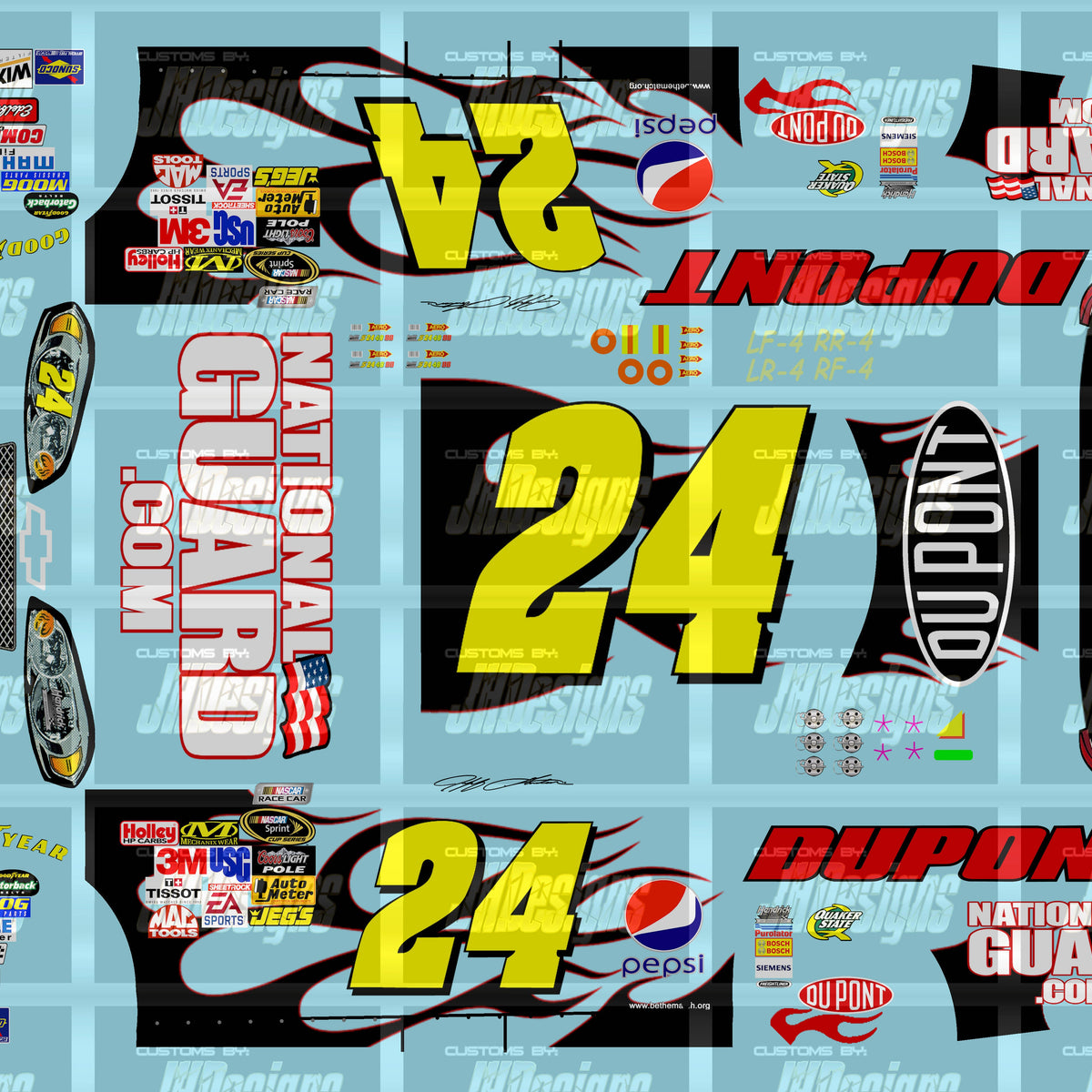 JH Designs Jeff Gordon 2009 CUP #24 NationalGuard.com 1:24 Racecar Dec ...