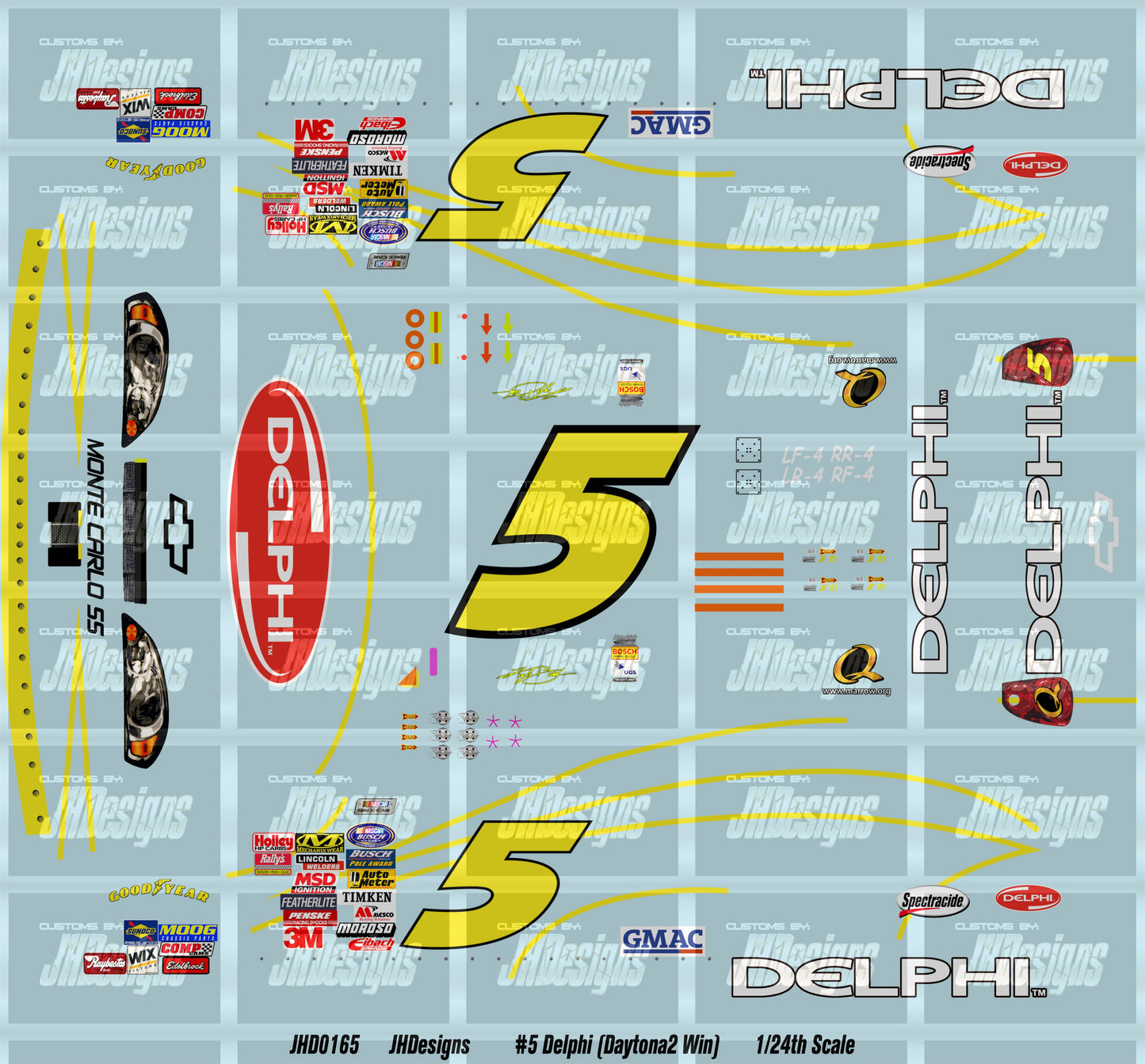 JH Designs Kyle Busch 2007 NBS #5 Delphi (Daytona2 Win) 1:24 Racecar D ...