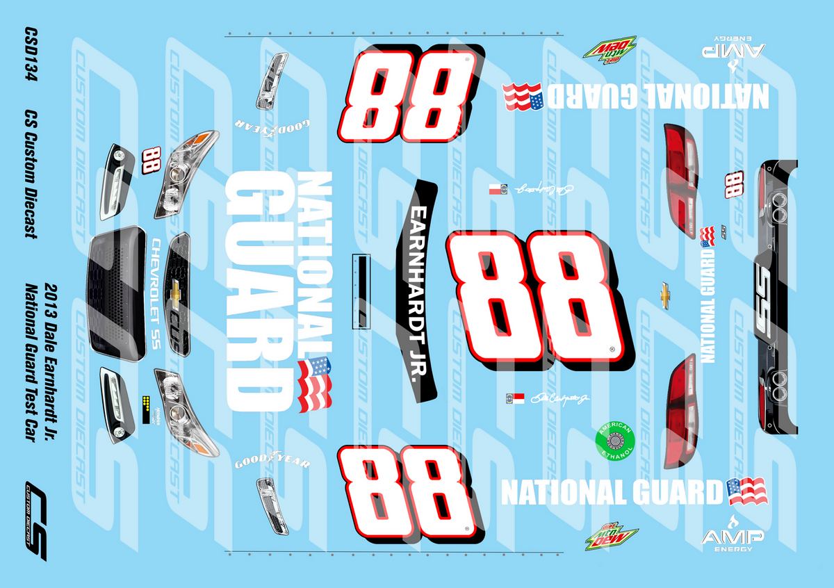 CS Custom Diecast 2013 Dale Earnhardt Jr. National Guard Test Car ...
