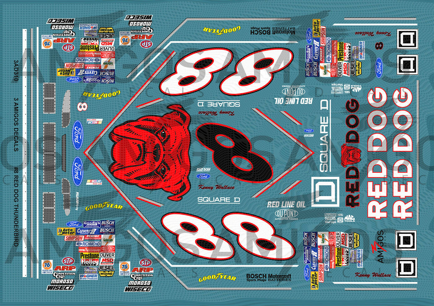 3 Amigos Decals #8 RED DOG THUNDERBIRD Decal Set 1:24 – Print it Decals