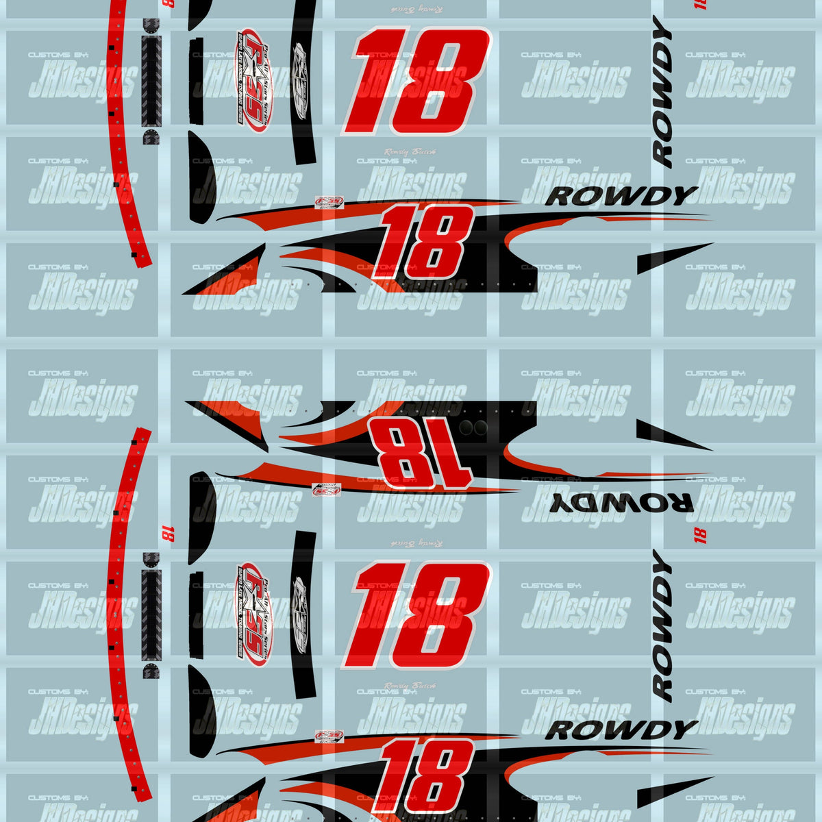 JH Designs Kyle Busch 2011 LMS #18 Rowdy 1:64 Racecar Decal Set – Print ...