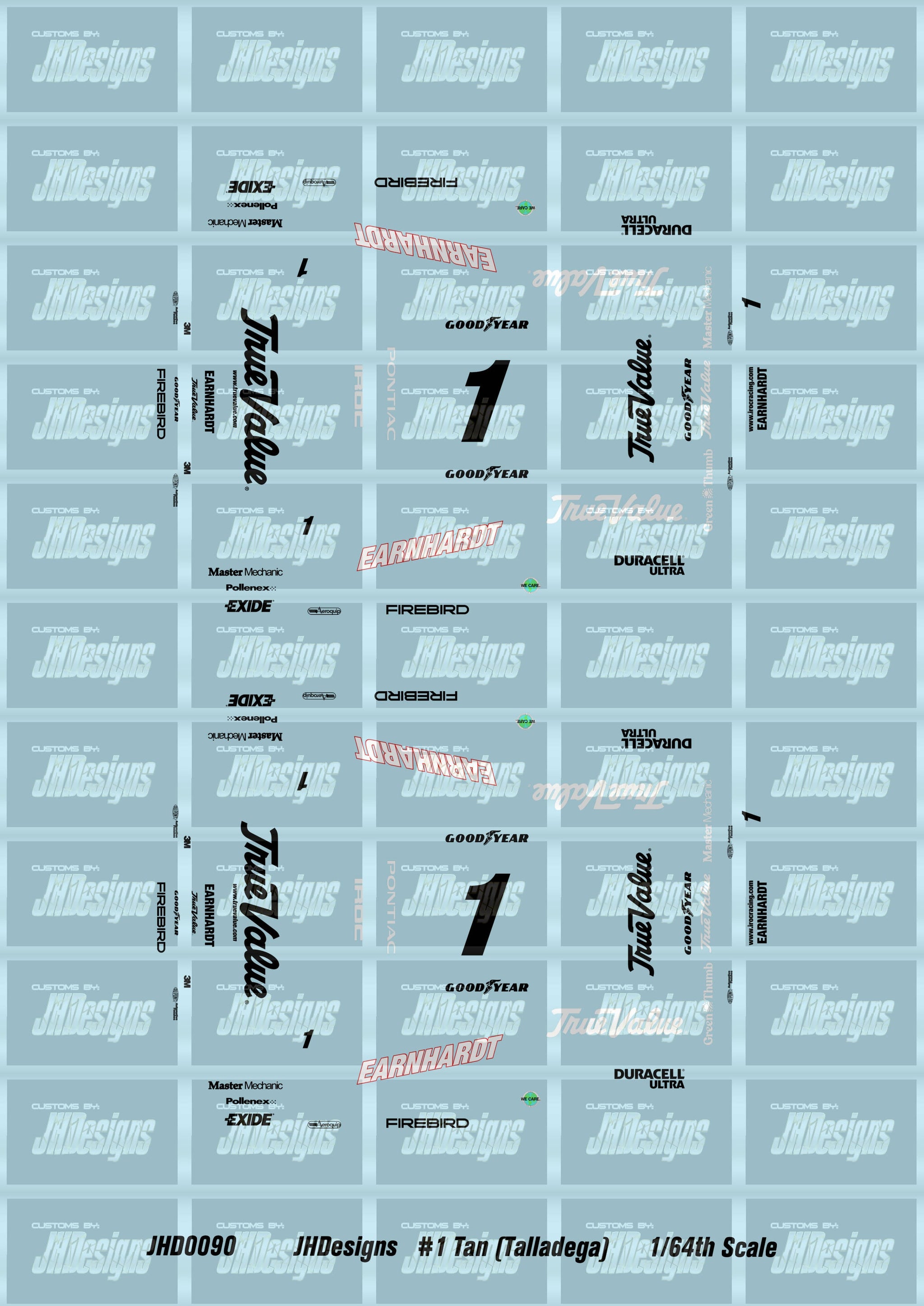 JH Designs Dale Earnhardt 2000 IROC #1 Tan (Talladega) 1:64 Racecar De ...